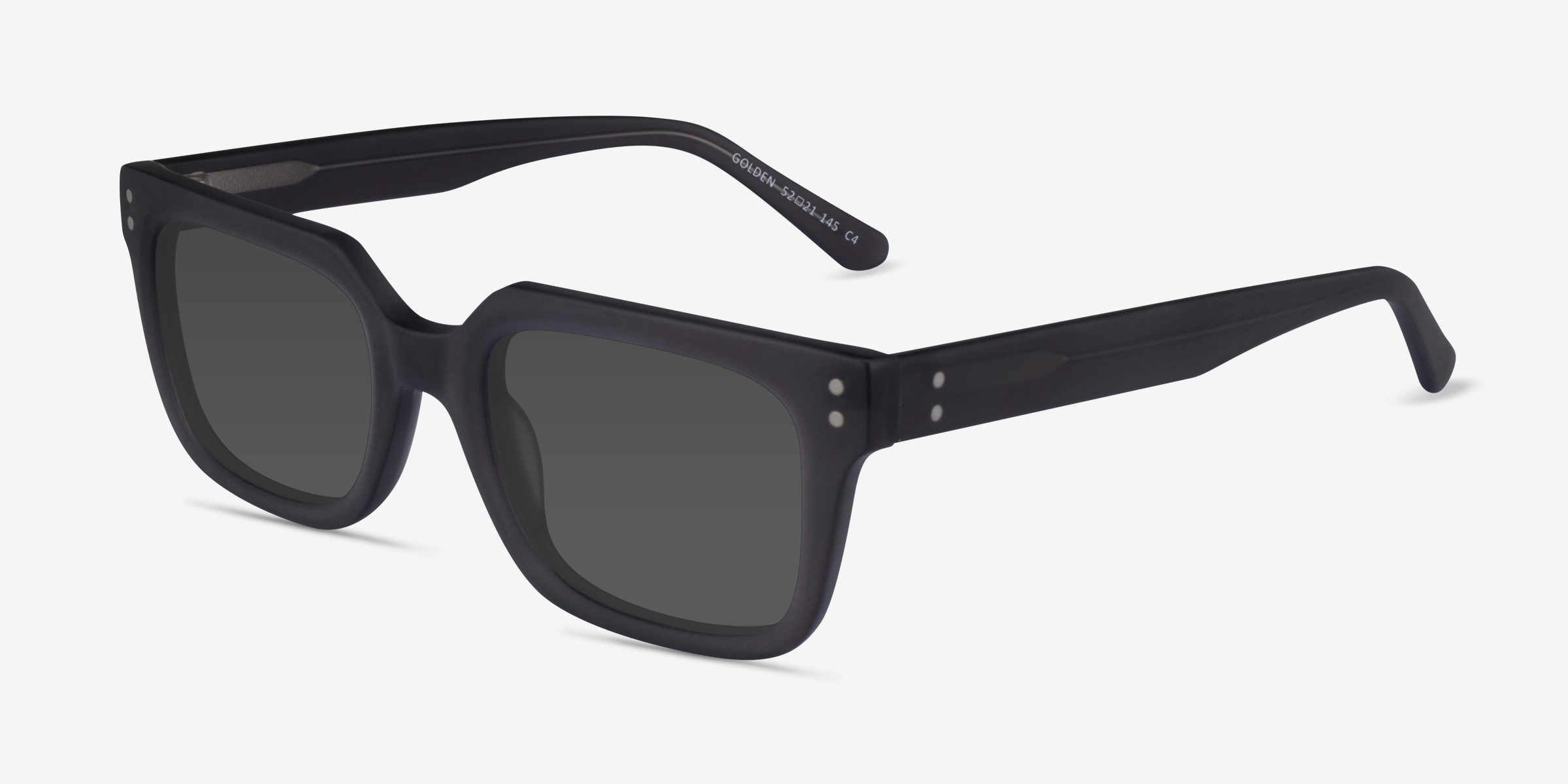 Golden - Rectangle Matte Gray Frame Prescription Sunglasses | Eyebuydirect