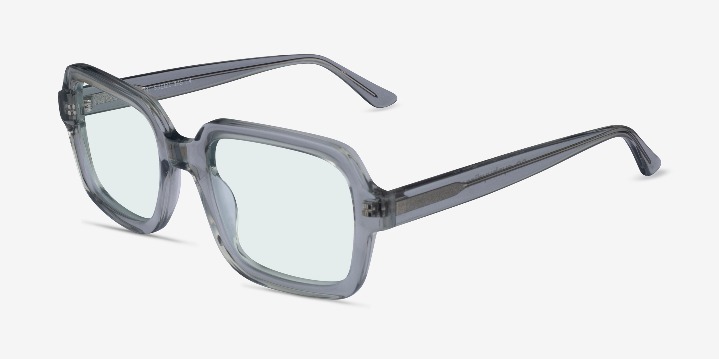 Resort - Square Matte Gray Smoke Frame Prescription Sunglasses ...