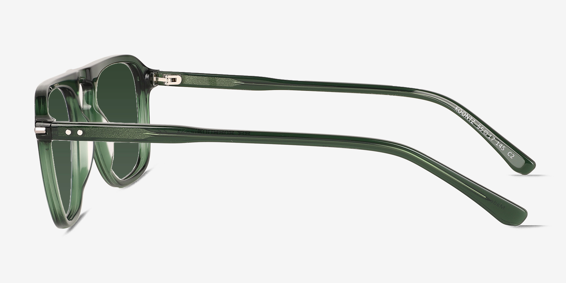 Koontz - Square Crystal Green Frame Sunglasses For Men | Eyebuydirect