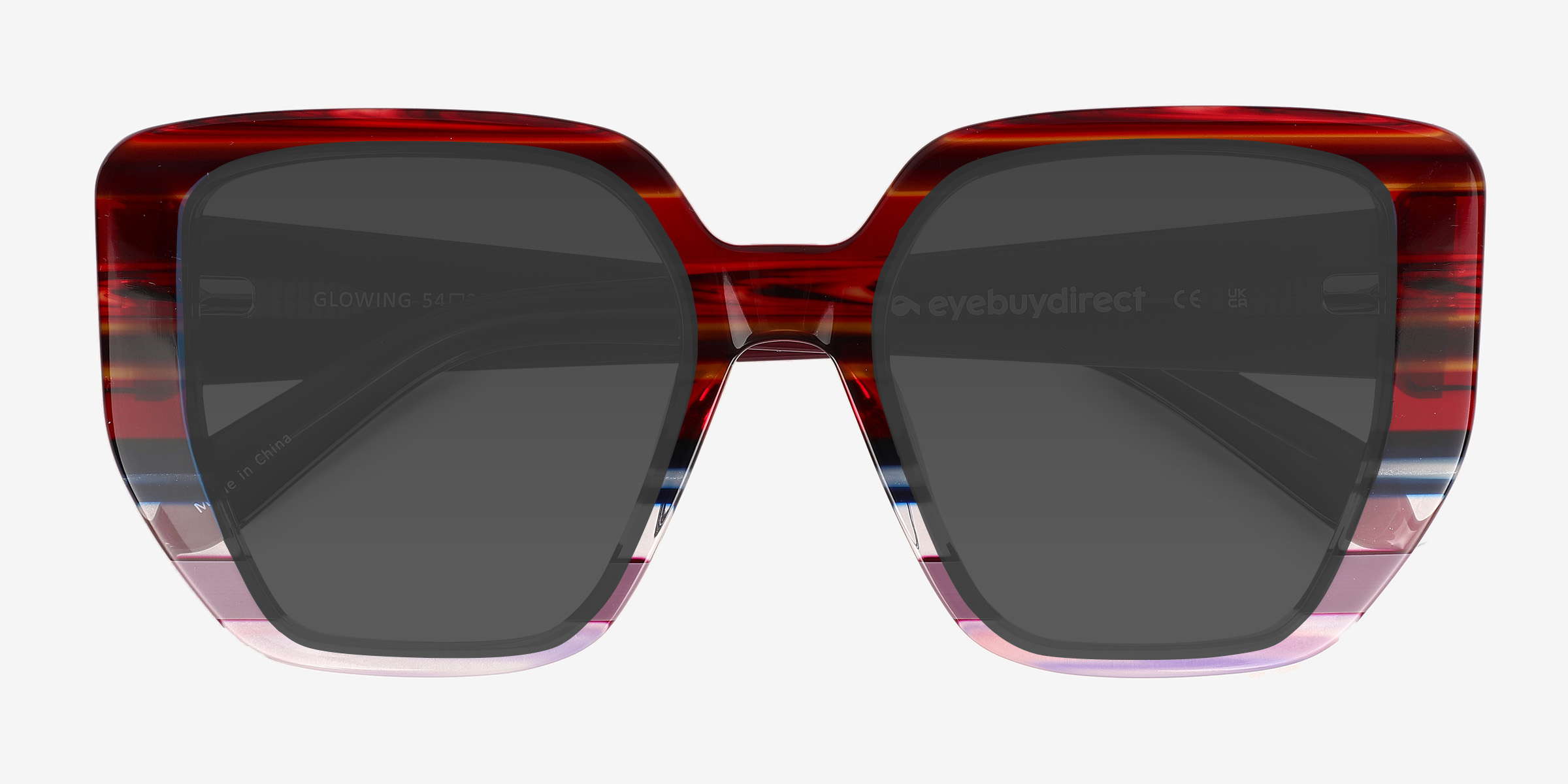 Glowing - Square Purple Striped Frame Prescription Sunglasses ...