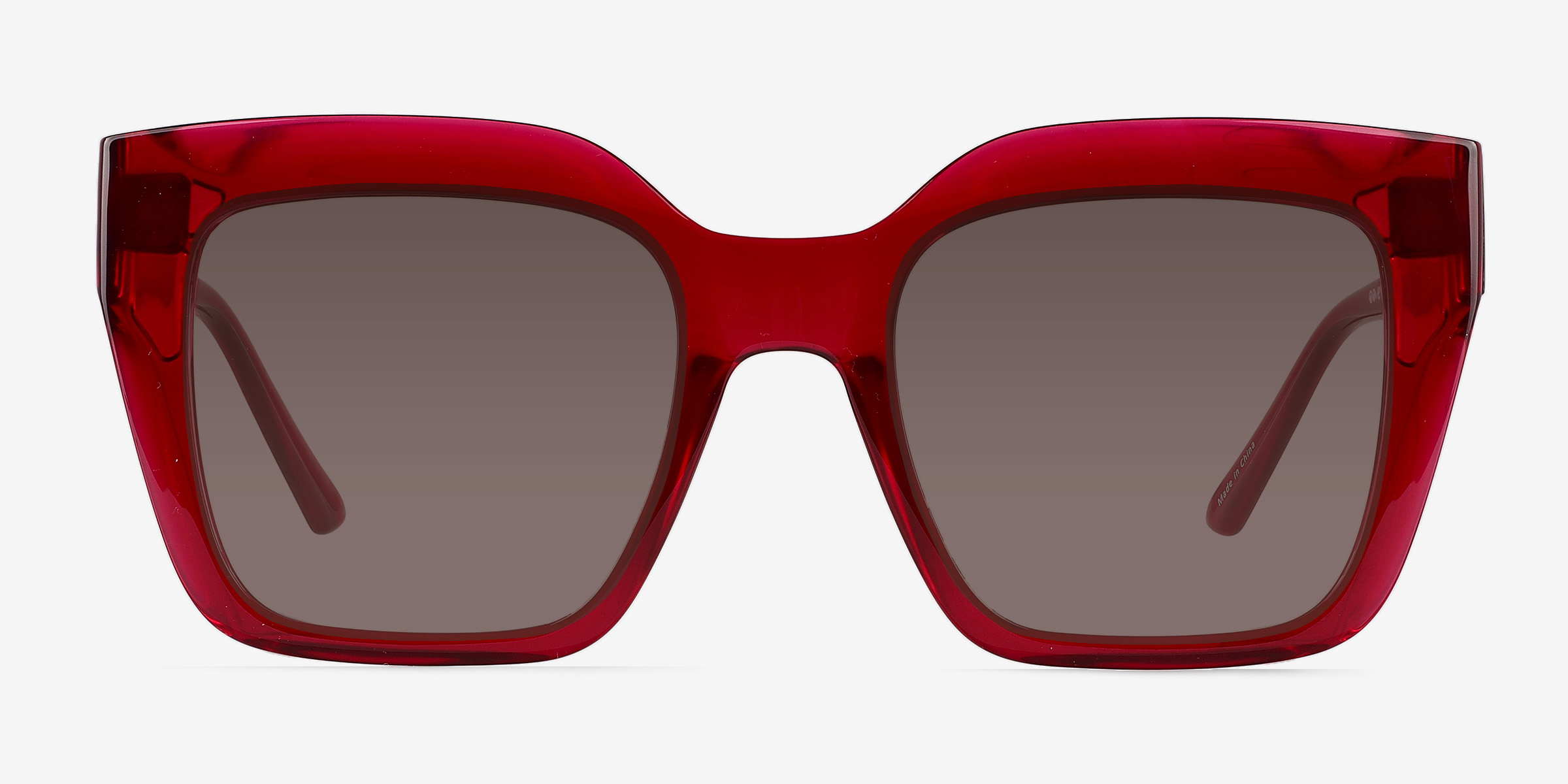Sprout - Square Crystal Red Frame Prescription Sunglasses | Eyebuydirect