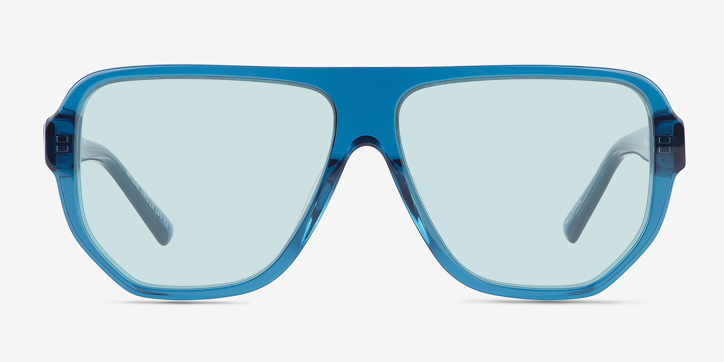 Nylon - Aviator Crystal Blue Frame Sunglasses For Men | Eyebuydirect