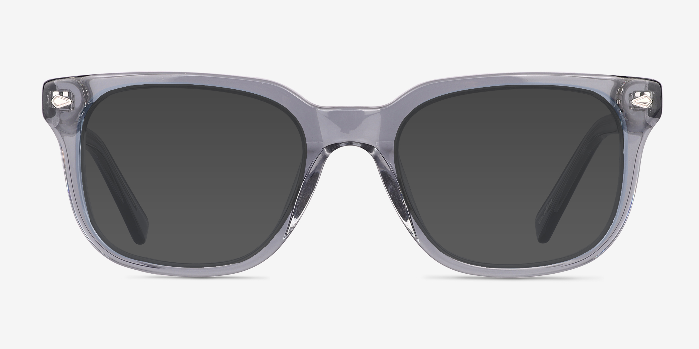 Rugby - Round Crystal Blue Gray Frame Prescription Sunglasses ...