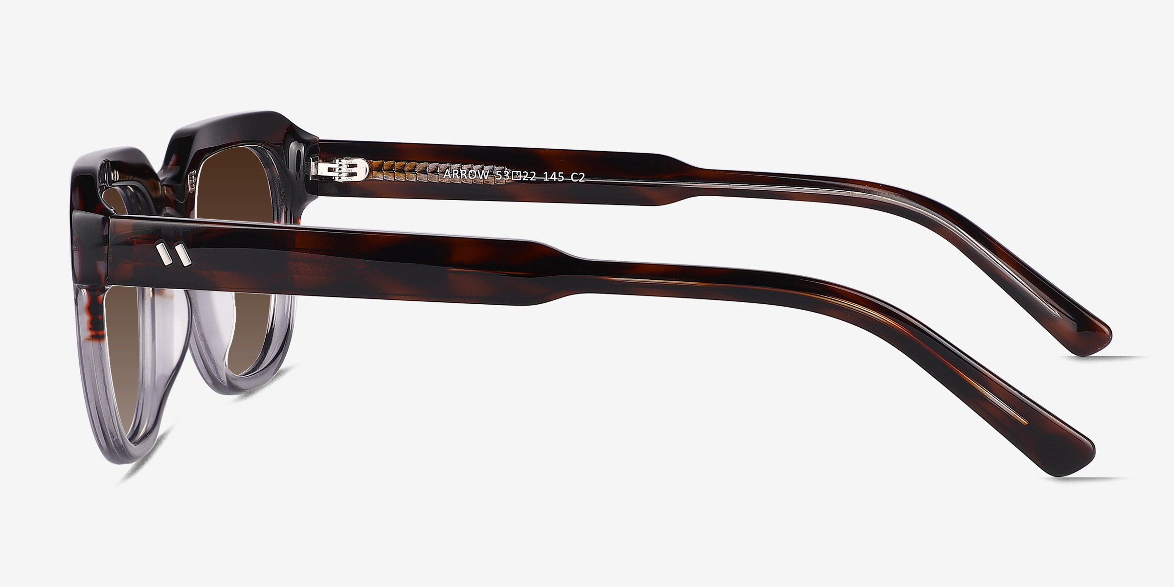 Arrow - Round Tortoise Crystal Gray Frame Prescription Sunglasses ...