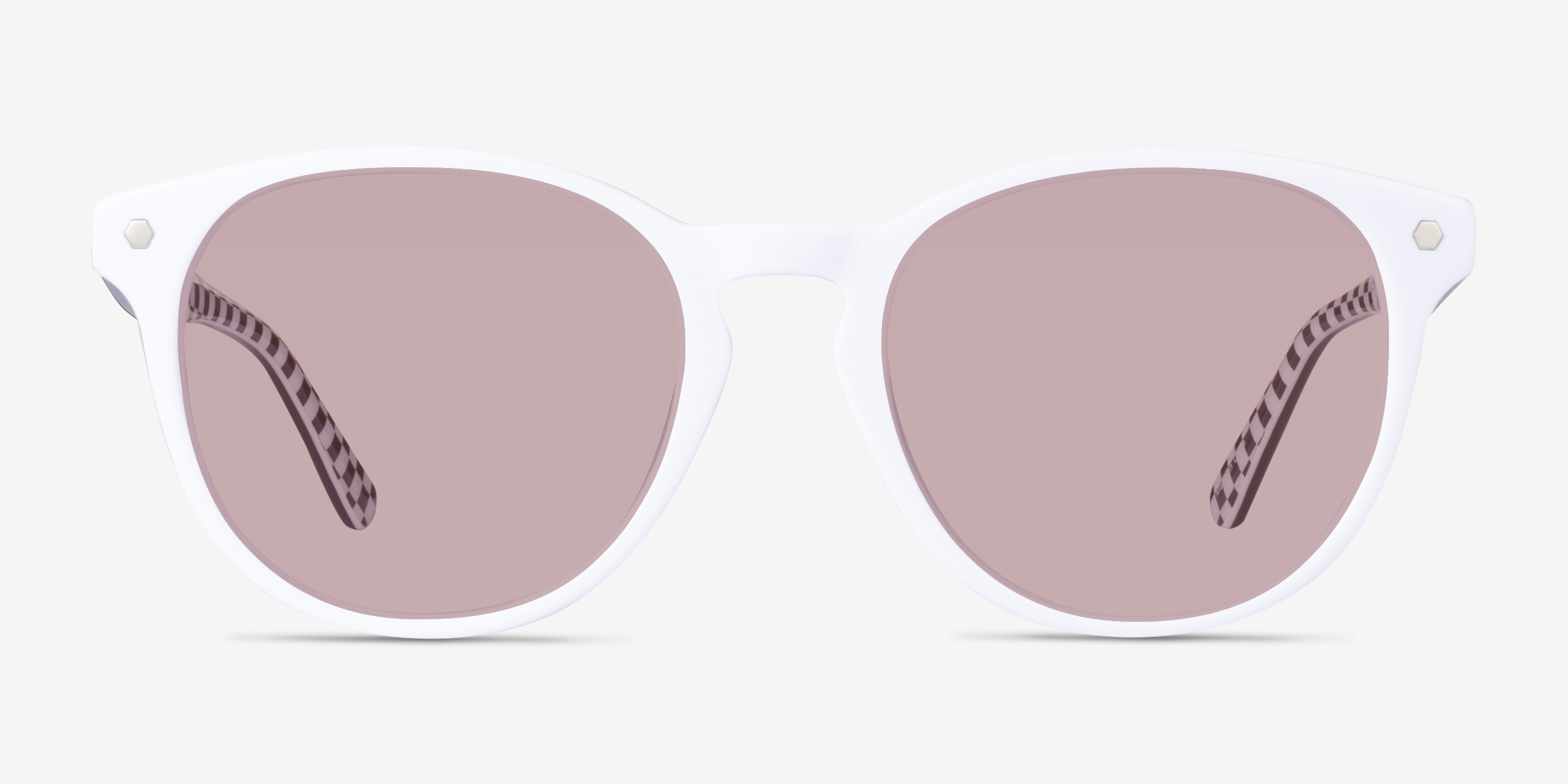 Stucco - Round Solid White Frame Prescription Sunglasses | Eyebuydirect