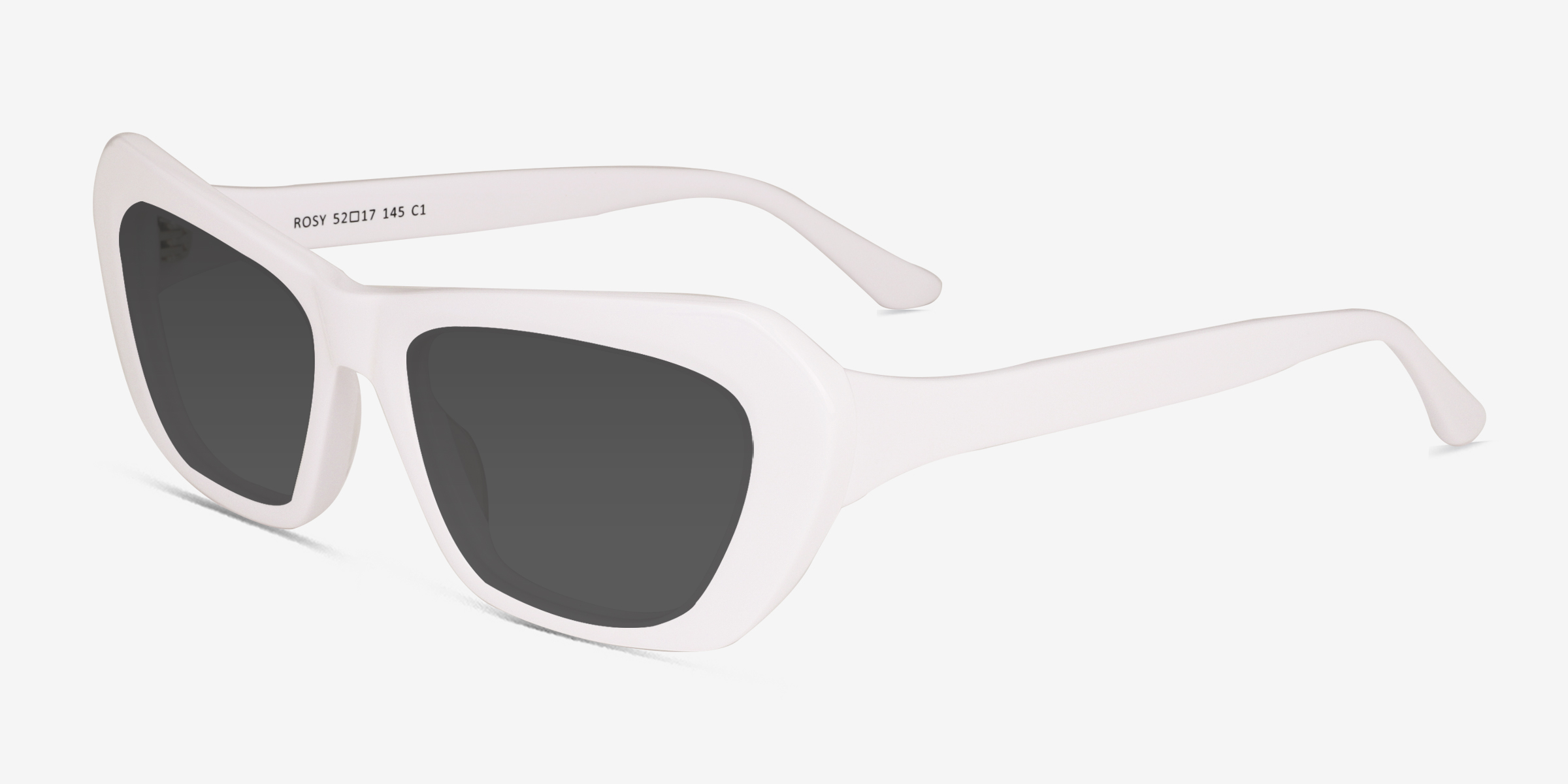 Rosy - Cat Eye Solid White Frame Sunglasses For Women | Eyebuydirect
