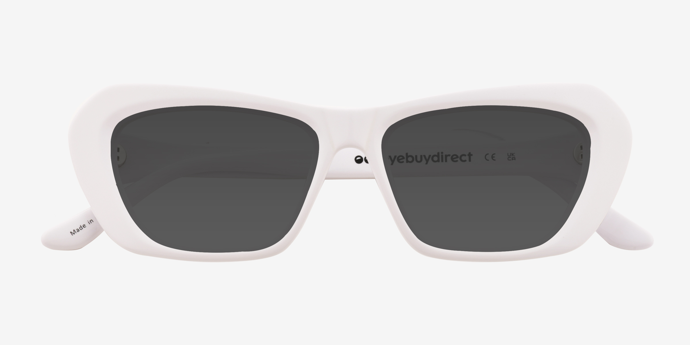 Rosy - Cat Eye Solid White Frame Sunglasses For Women | Eyebuydirect