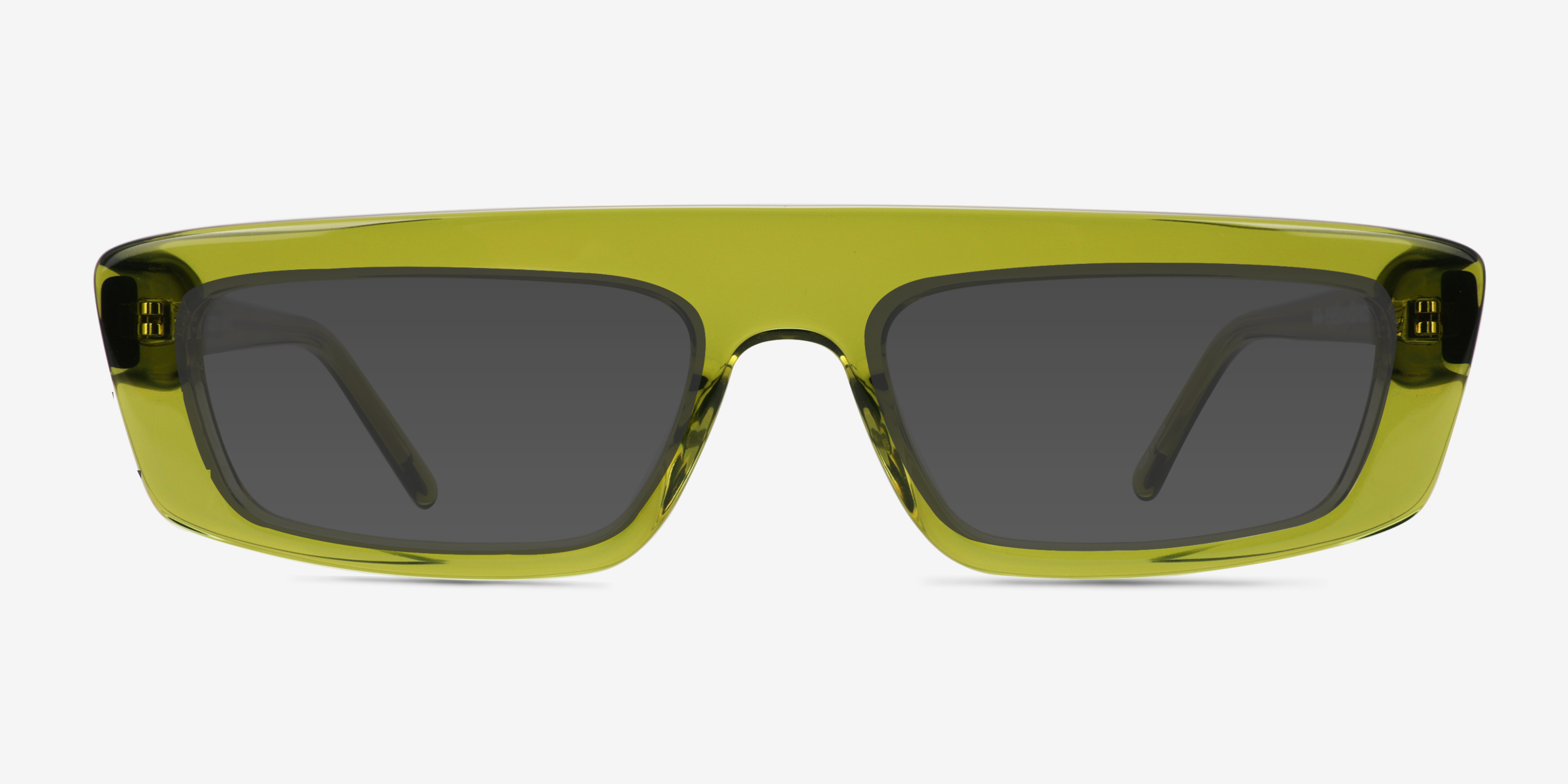 Novo - Rectangle Crystal Olive Green Frame Prescription Sunglasses ...