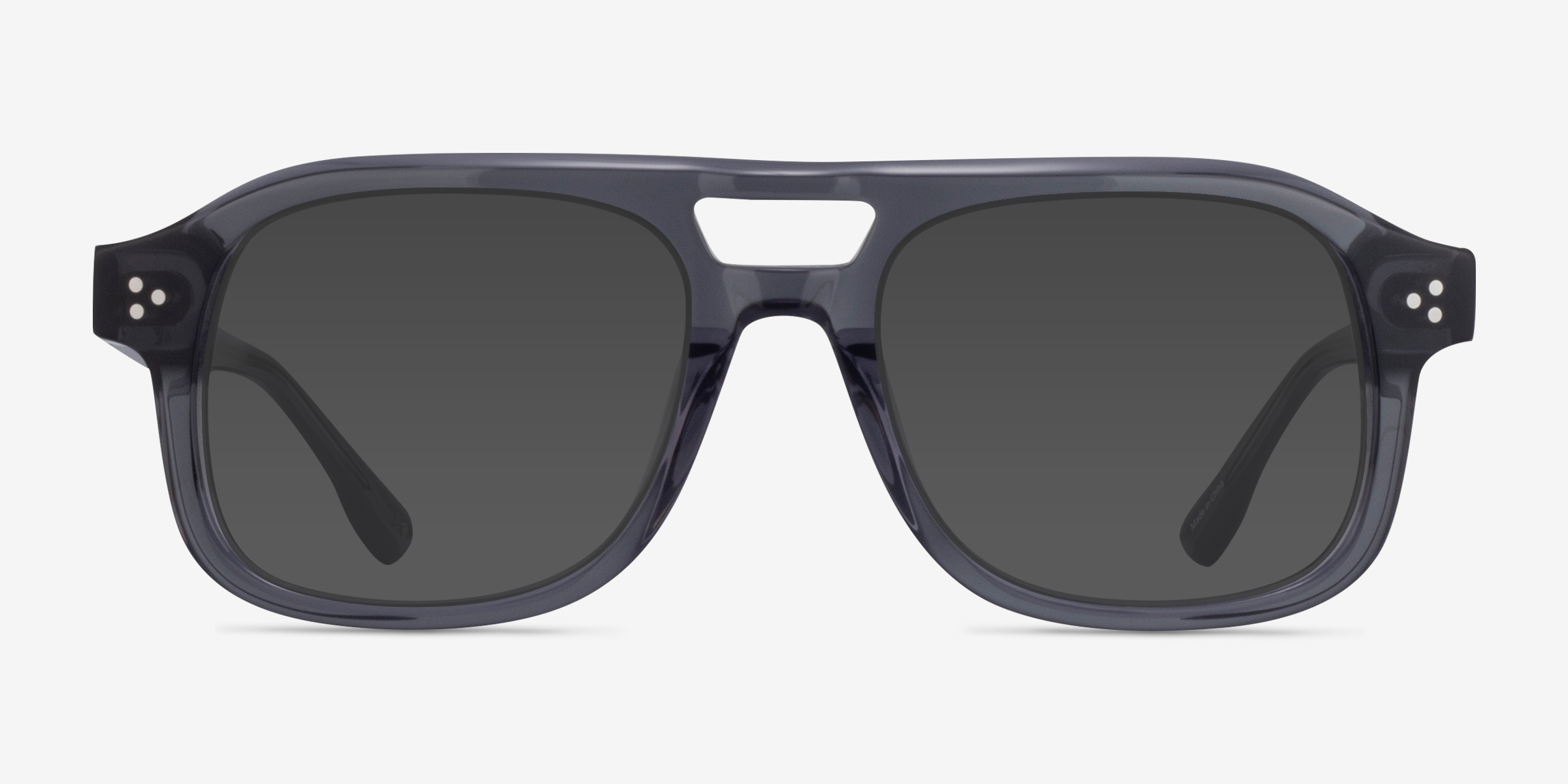 Connor - Aviator Crystal Gray Frame Sunglasses For Men | Eyebuydirect