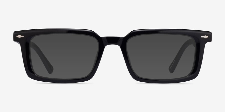Riley - Rectangle Black Frame Prescription Sunglasses | Eyebuydirect