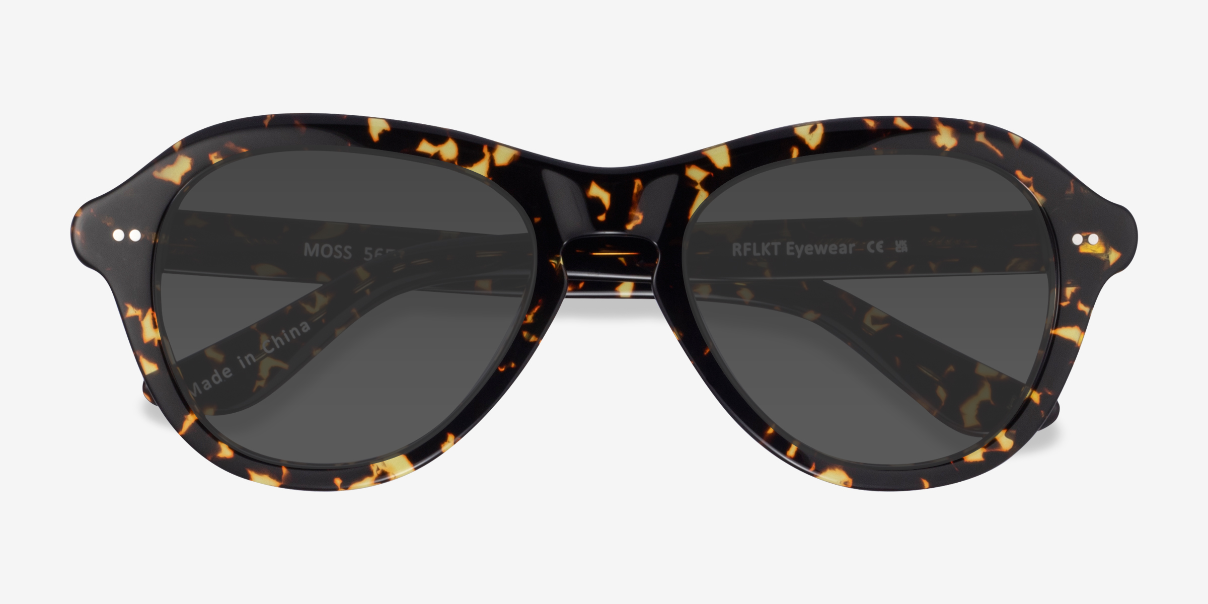Moss - Round Spotty Tortoise Frame Prescription Sunglasses | Eyebuydirect