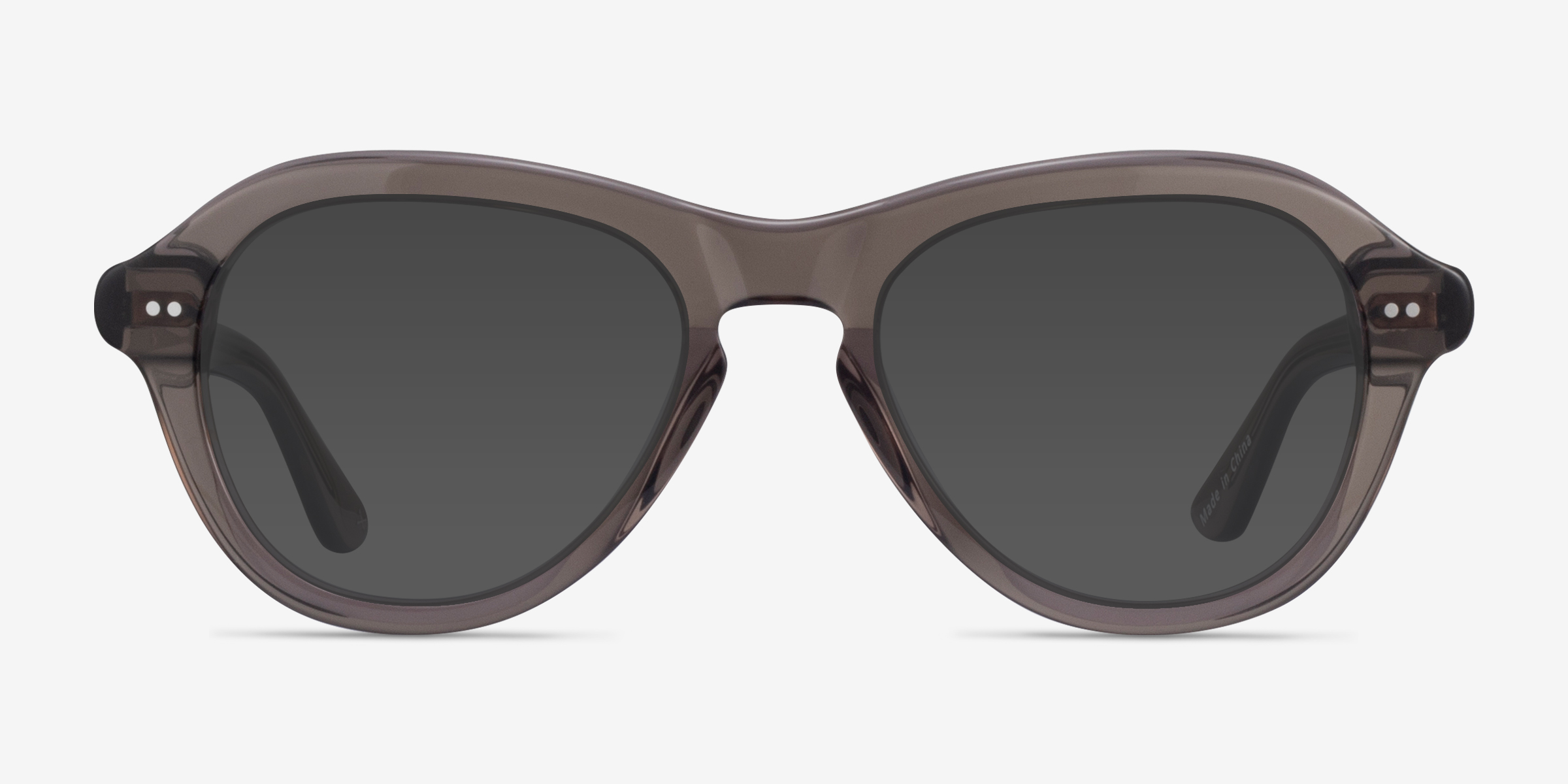 Moss - Round Crystal Gray Frame Prescription Sunglasses | Eyebuydirect