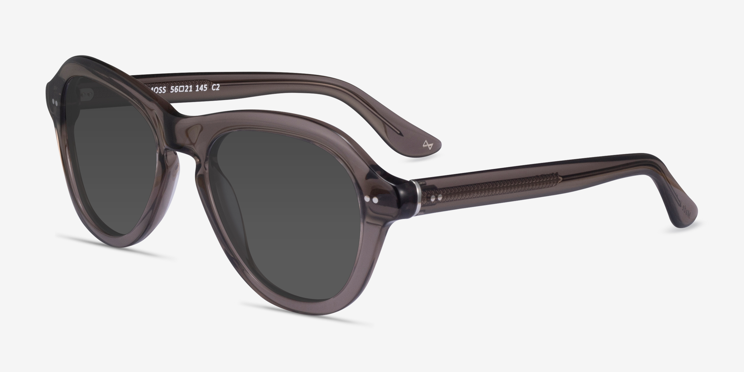 Moss - Round Crystal Gray Frame Prescription Sunglasses | Eyebuydirect