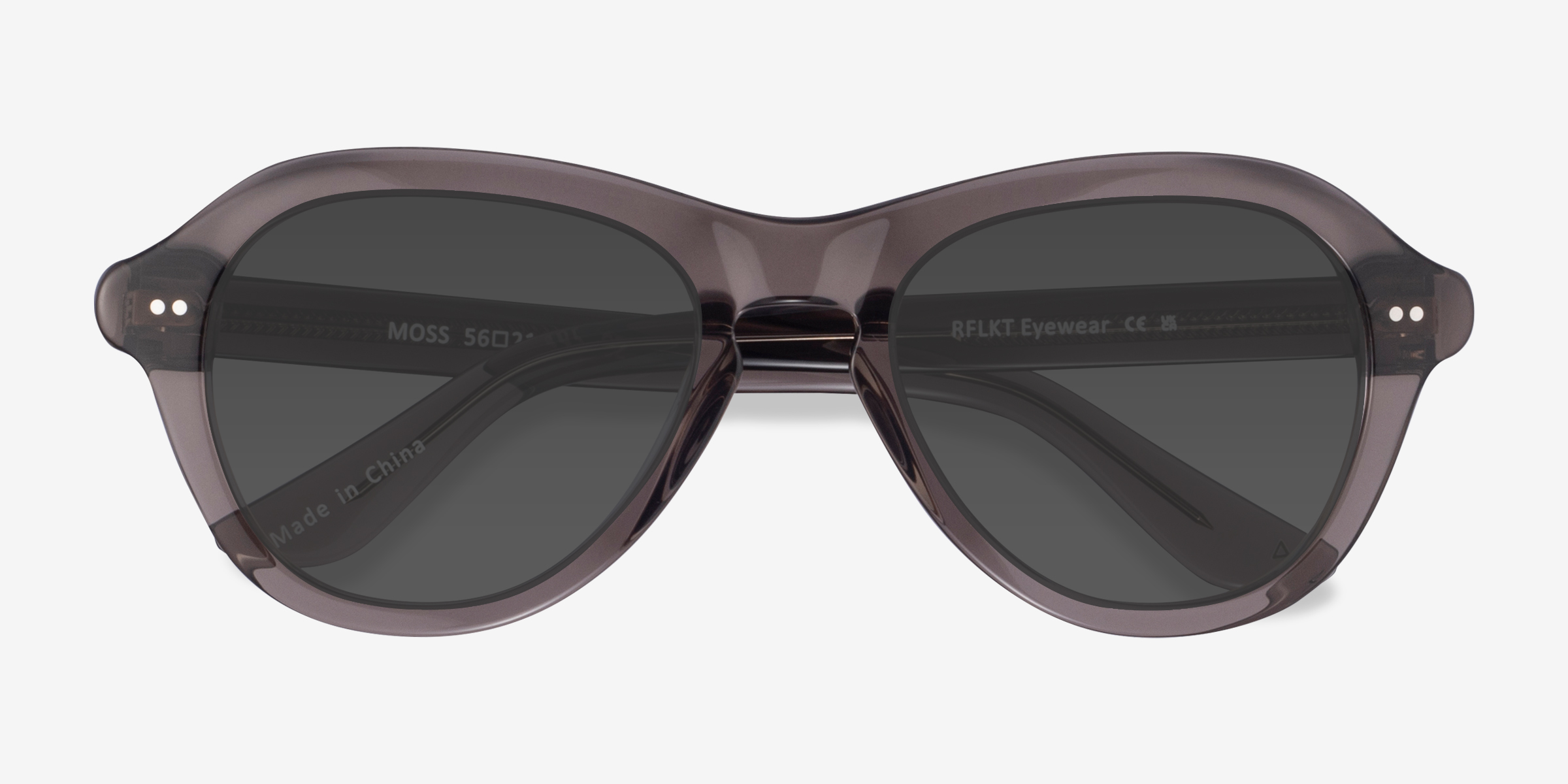 Moss - Round Crystal Gray Frame Prescription Sunglasses | Eyebuydirect