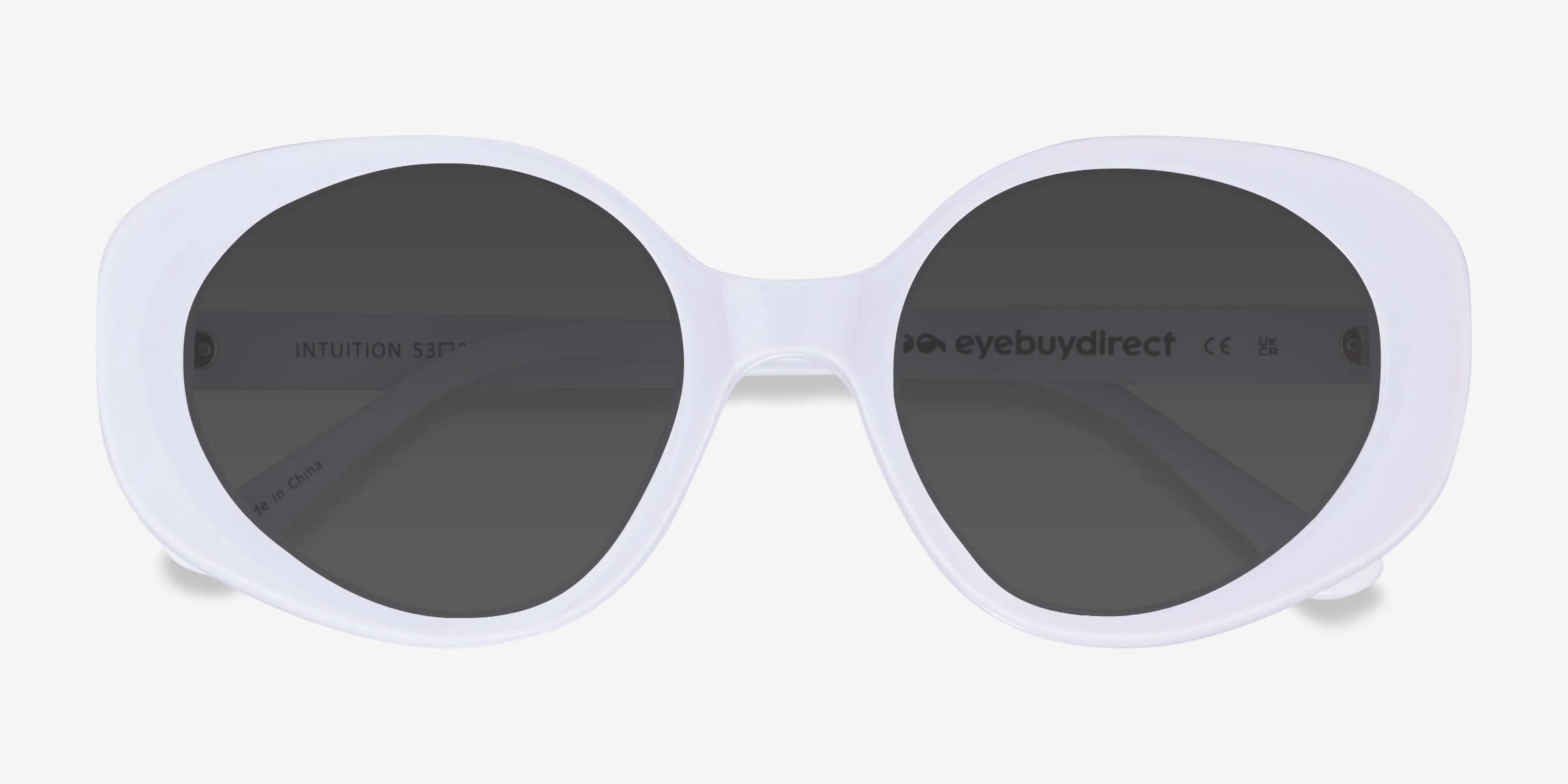 Intuition - Oval White Frame Sunglasses For Women | Eyebuydirect