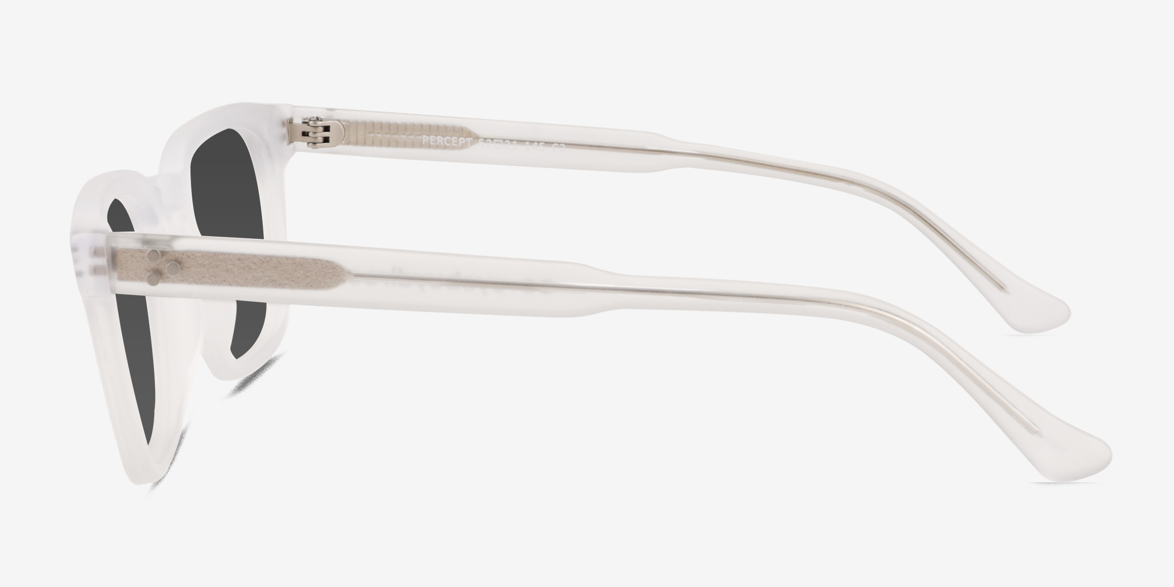 Percept - Rectangle Matte Clear Frame Prescription Sunglasses ...
