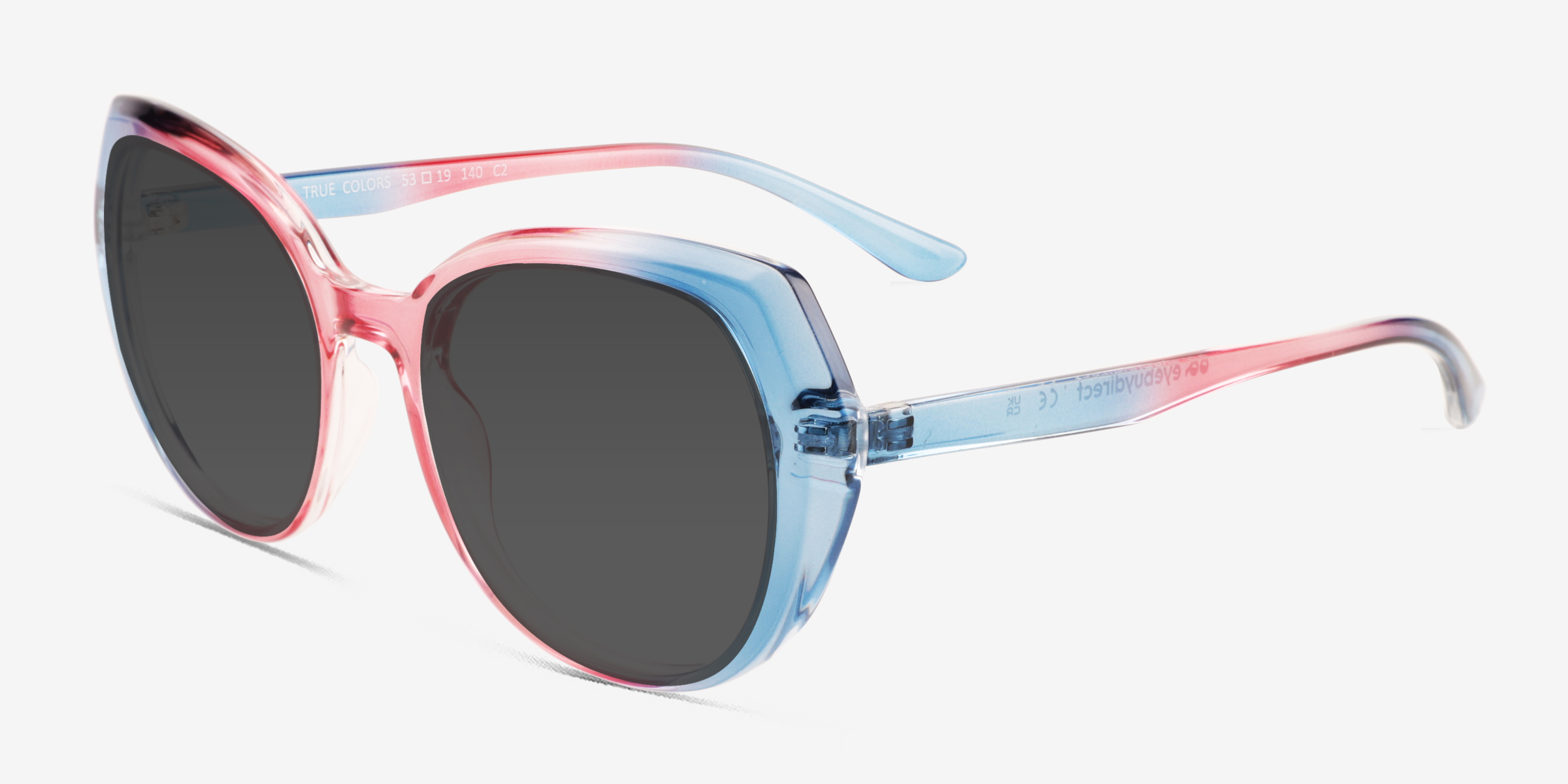 True Colors - Cat Eye Blue Pink Frame Sunglasses For Women | Eyebuydirect