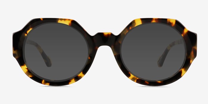Ellison - Round Spotty Tortoise Frame Prescription Sunglasses ...