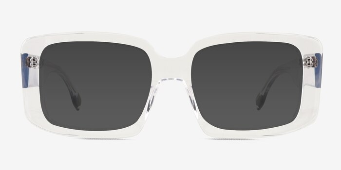 Colby - Square Clear Frame Prescription Sunglasses | Eyebuydirect