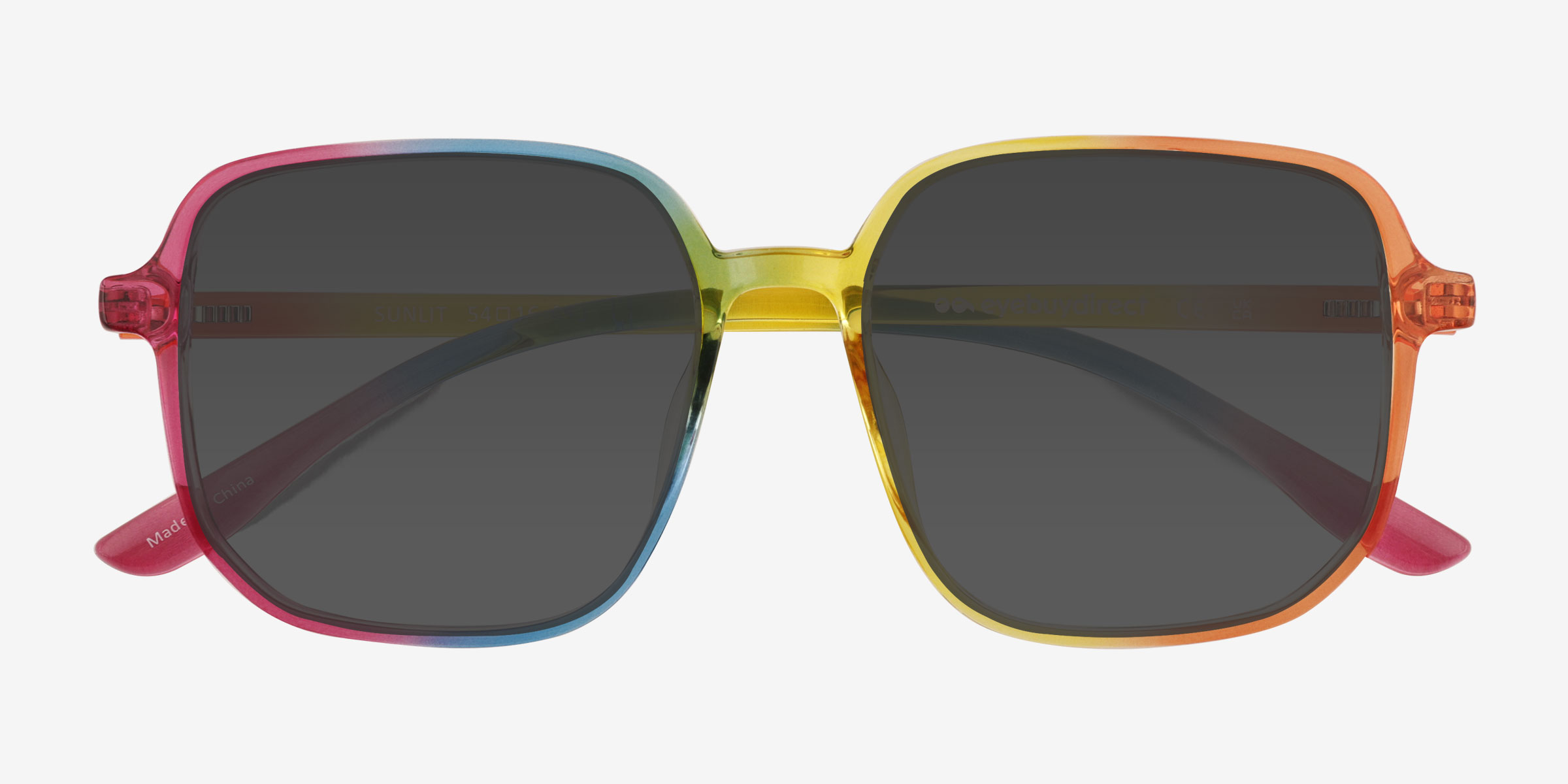 Sunlit - Square Clear Rainbow Frame Prescription Sunglasses | Eyebuydirect