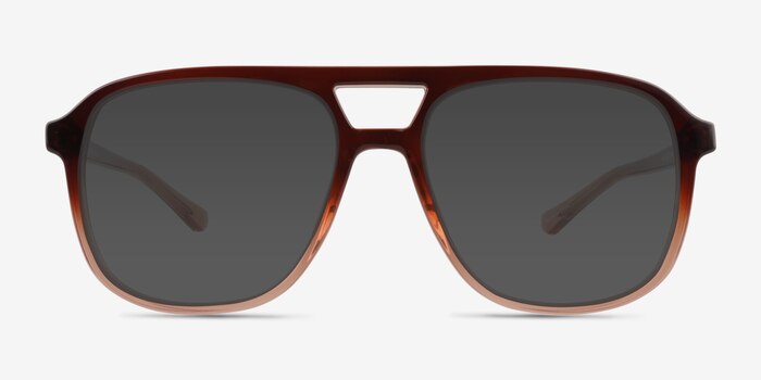 Skylar - Aviator Gradient Brown Frame Sunglasses For Men | Eyebuydirect