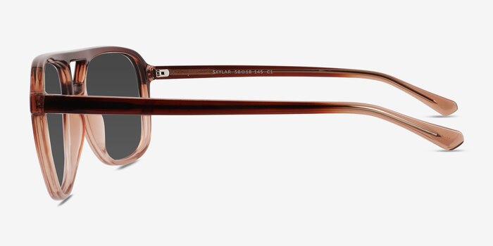 Skylar - Aviator Gradient Brown Frame Sunglasses For Men | Eyebuydirect