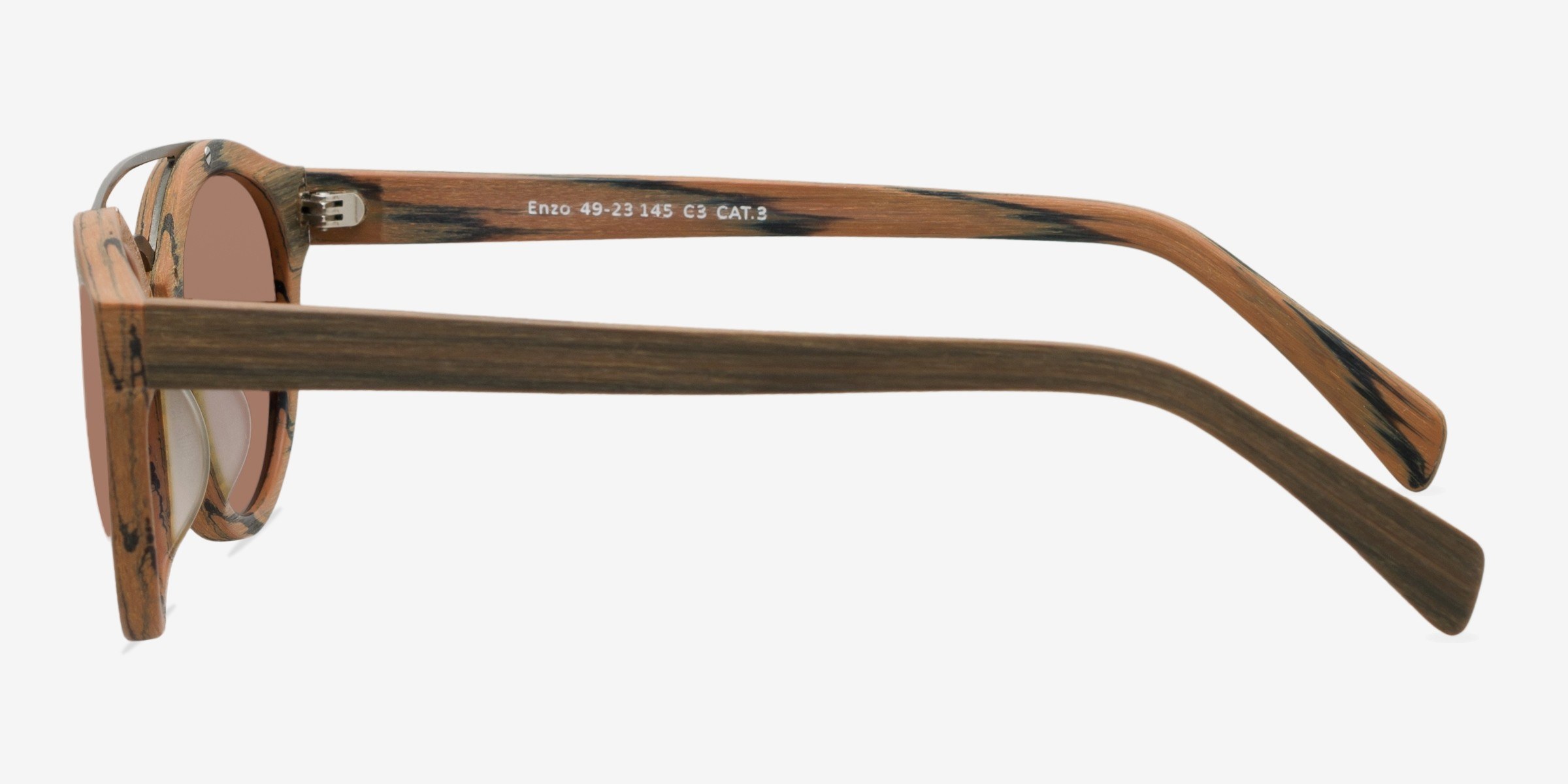 Enzo - Aviator Brown & Striped Frame Prescription Sunglasses | Eyebuydirect