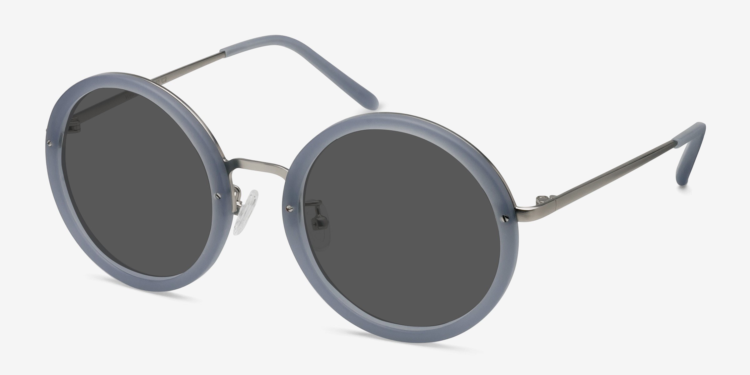 Well - Round Light Blue Frame Prescription Sunglasses | Eyebuydirect