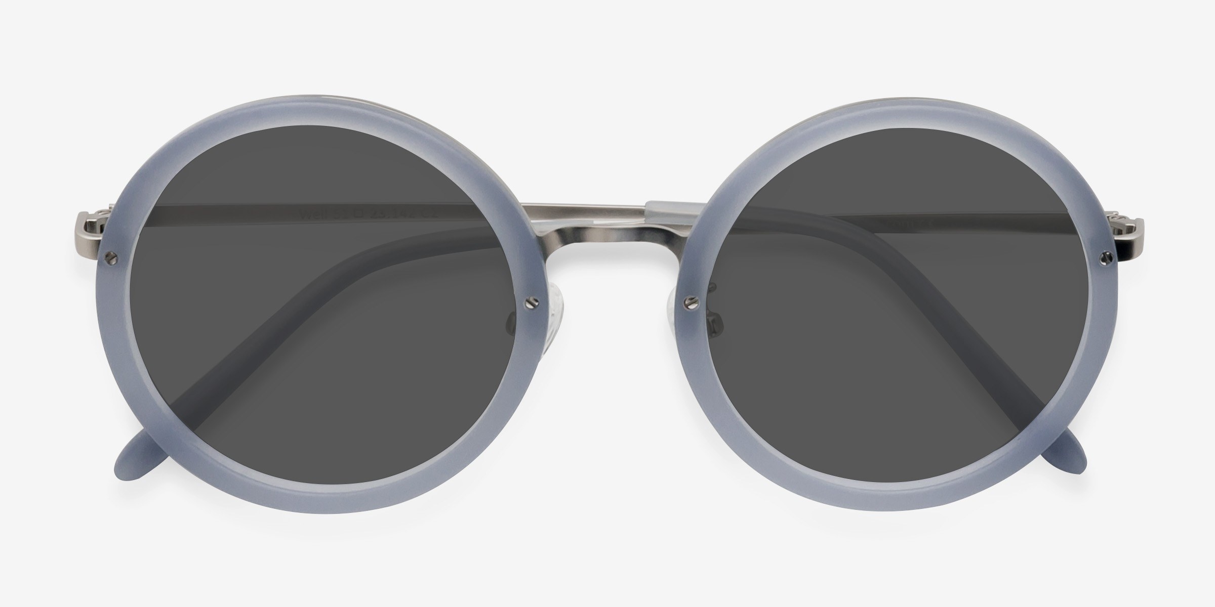 Well - Round Light Blue Frame Prescription Sunglasses | Eyebuydirect