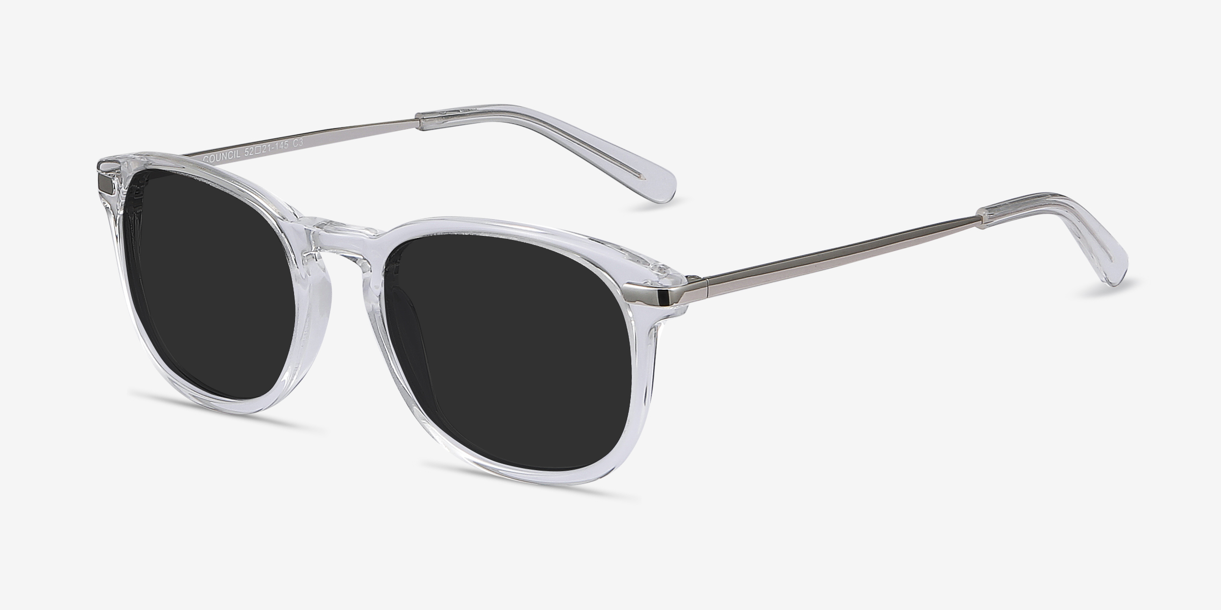 Council - Oval Clear Frame Sunglasses For Men | Eyebuydirect Canada