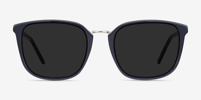 Yuma - Square Navy Frame Prescription Sunglasses | Eyebuydirect