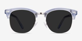 Strata - Browline Clear Blue Frame Prescription Sunglasses | EyeBuyDirect