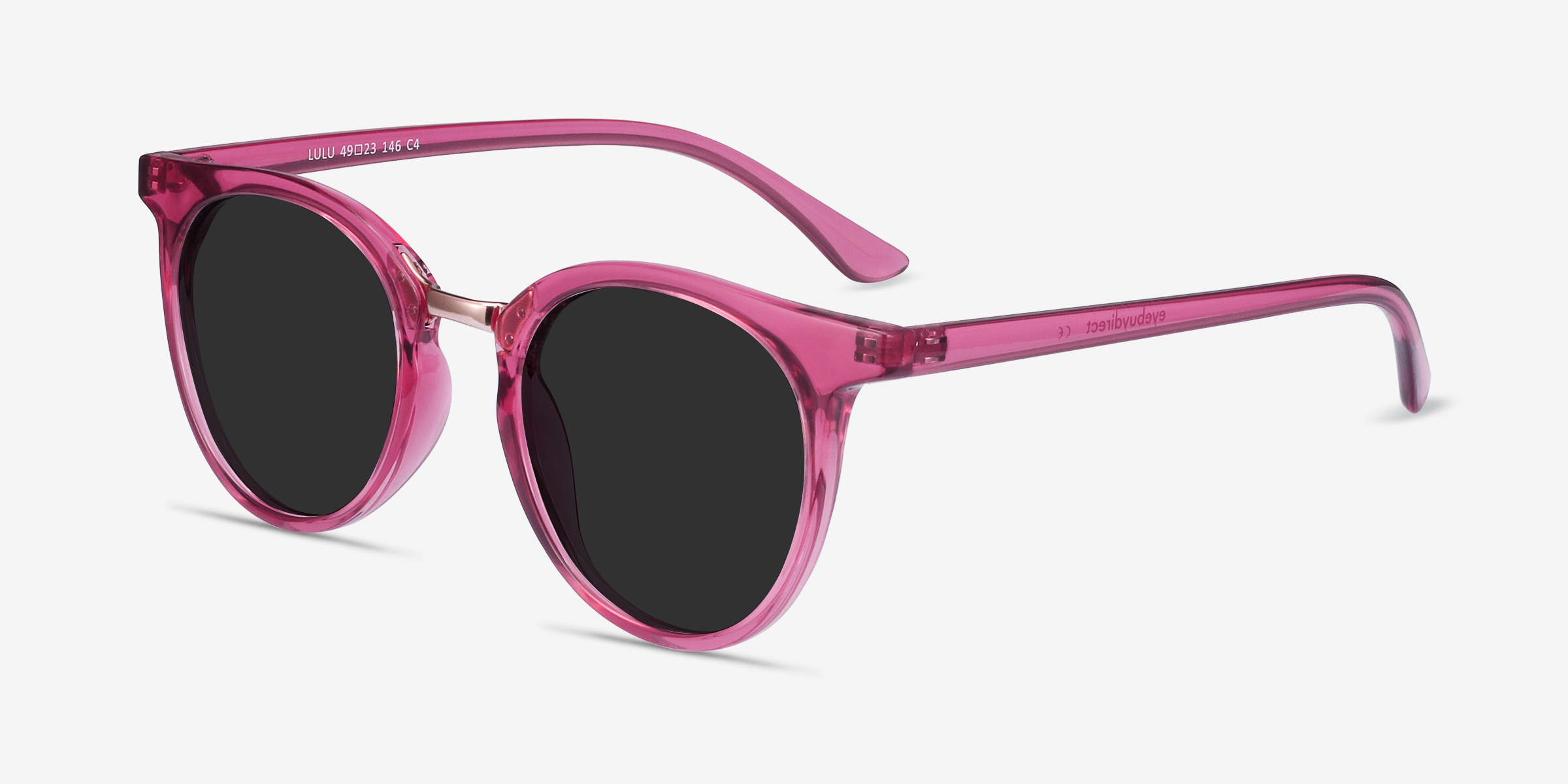 Lulu - Round Raspberry Frame Sunglasses For Women | Eyebuydirect