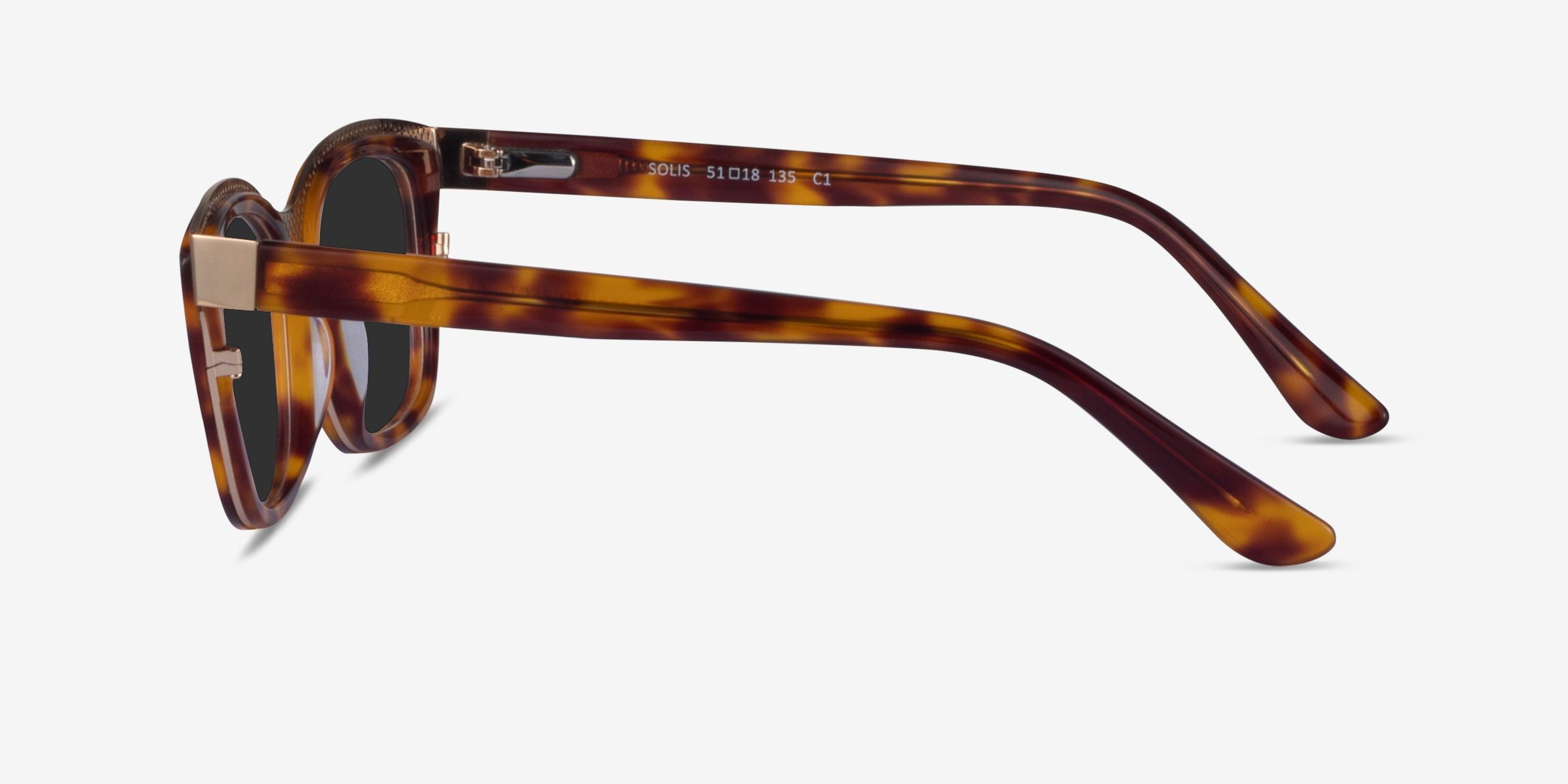 Solis - Rectangle Tortoise Gold Frame Sunglasses For Women | Eyebuydirect