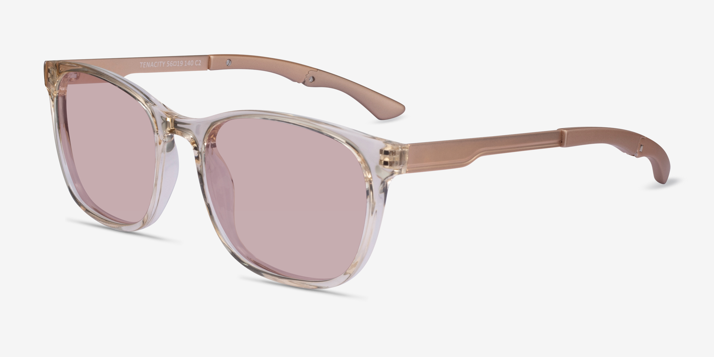 Tenacity - Square Crystal Nude Frame Prescription Sunglasses | Eyebuydirect
