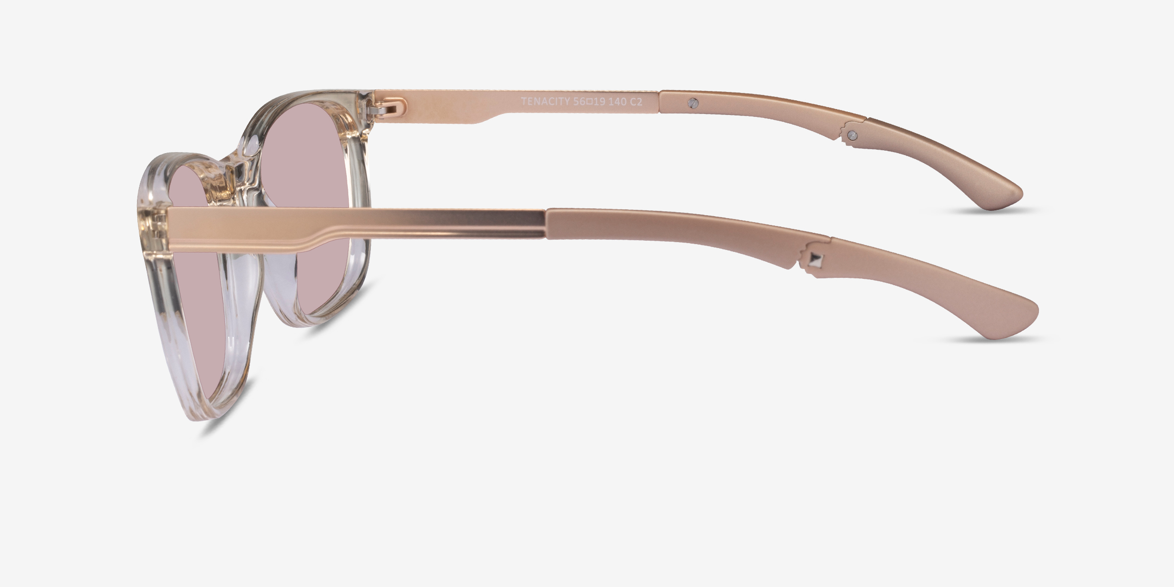 Tenacity - Square Crystal Nude Frame Prescription Sunglasses | Eyebuydirect