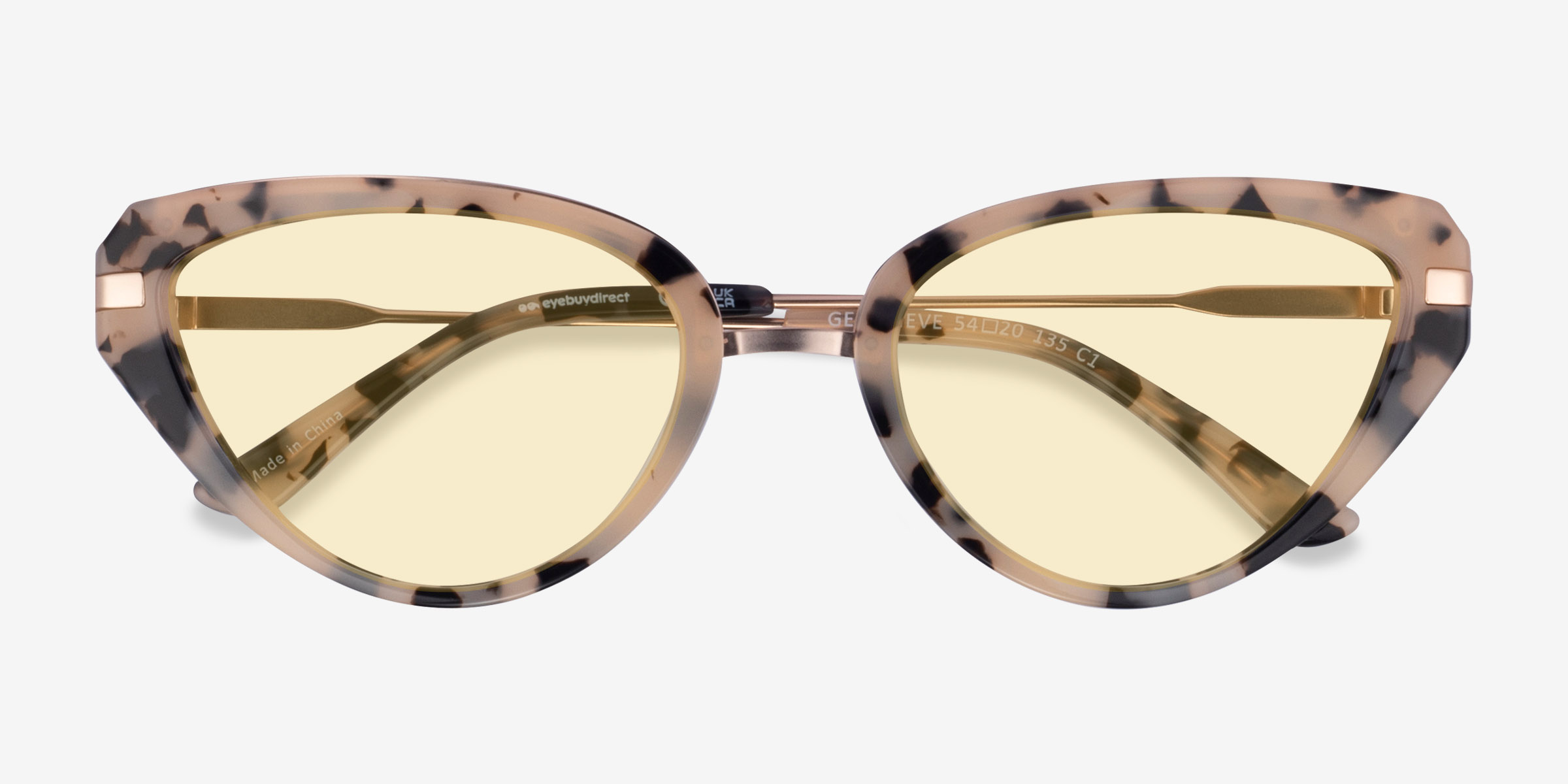 Genevieve - Cat Eye Milky Cream Tortoise Frame Sunglasses For Women ...