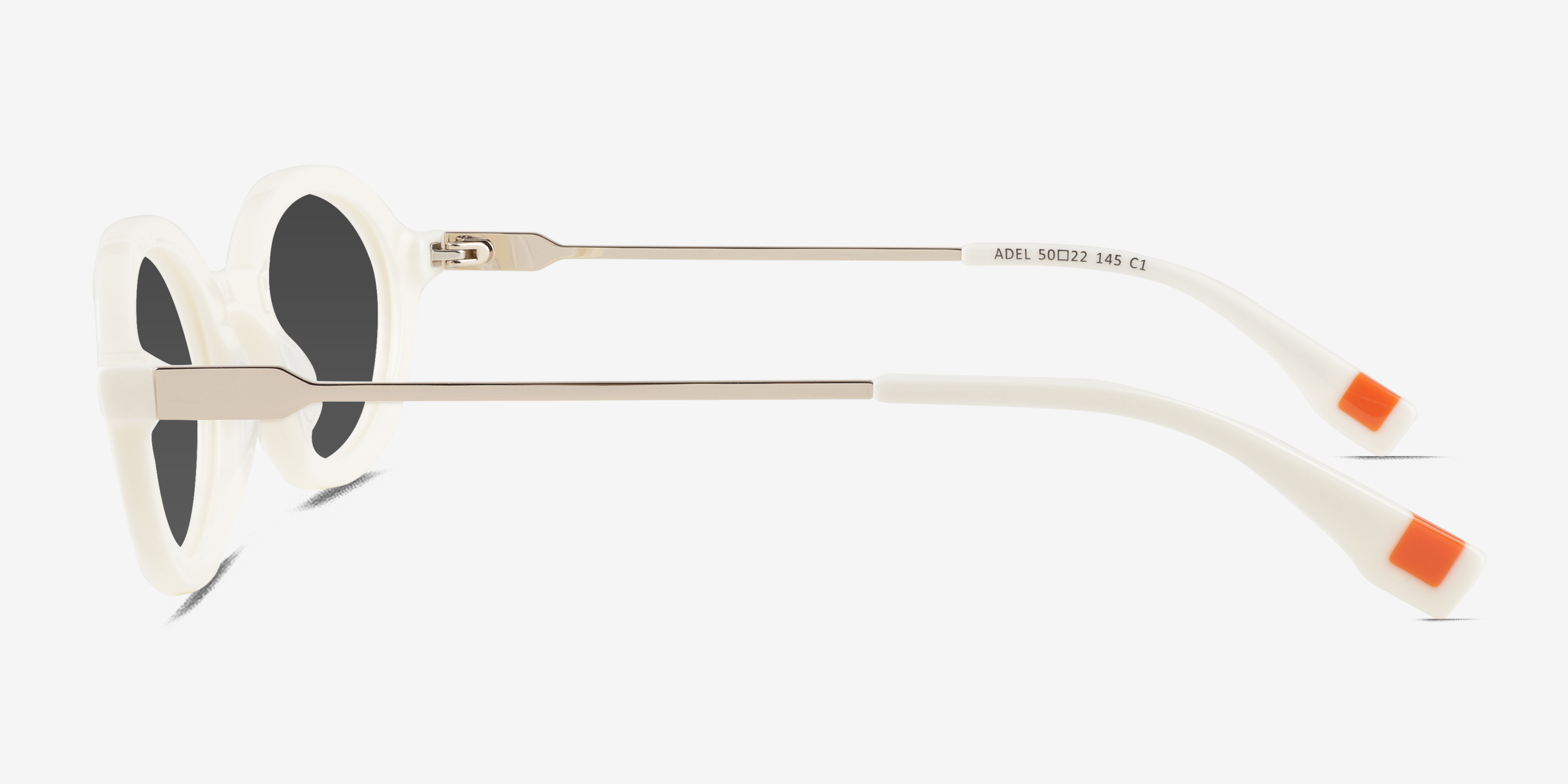 Adel - Oval White Frame Prescription Sunglasses | Eyebuydirect