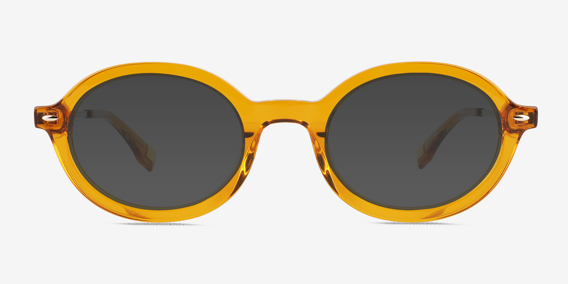 Adel - Oval Clear Orange Frame Prescription Sunglasses | Eyebuydirect