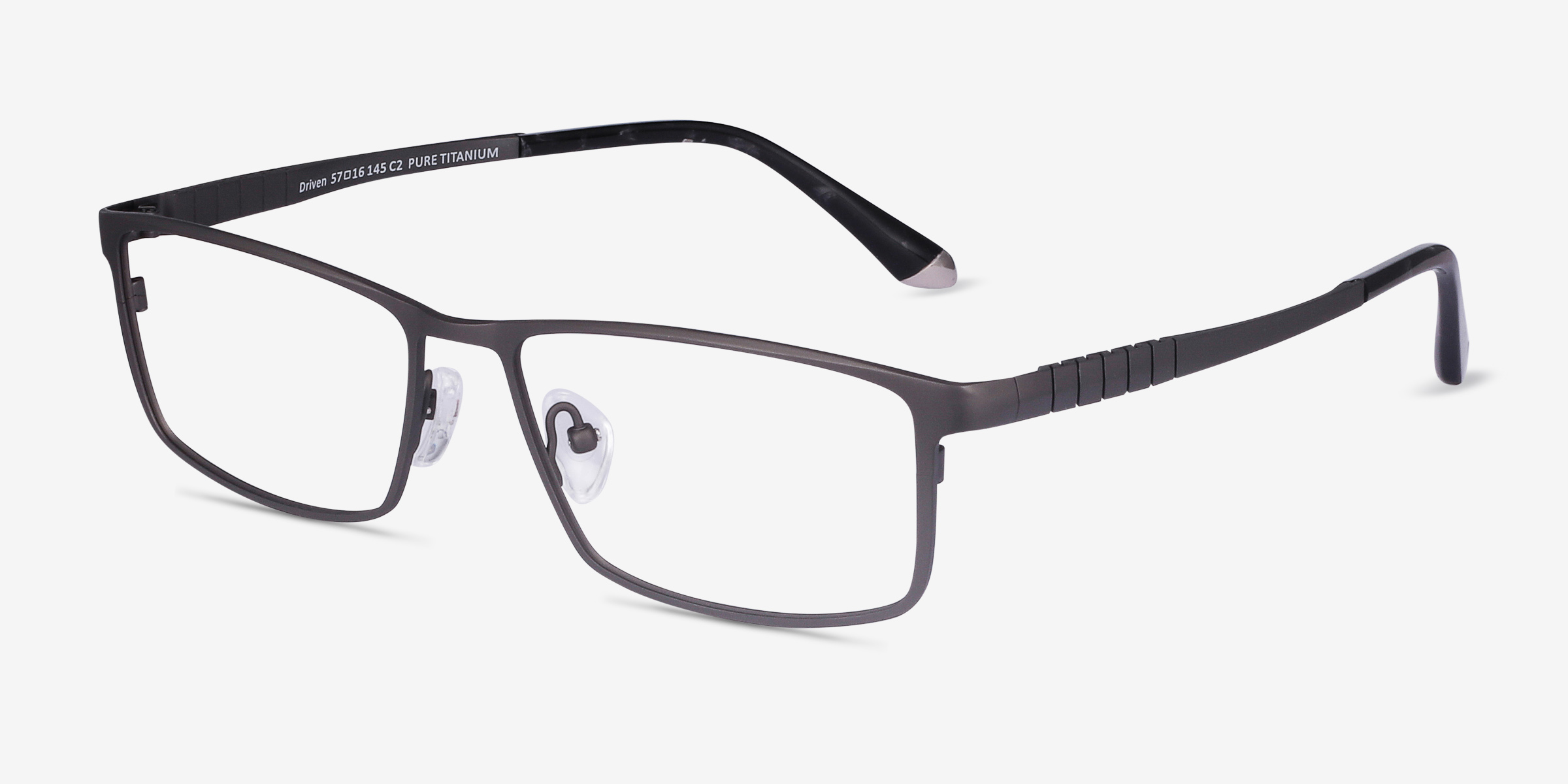 Driven Rectangle Gunmetal Glasses for Men | Eyebuydirect