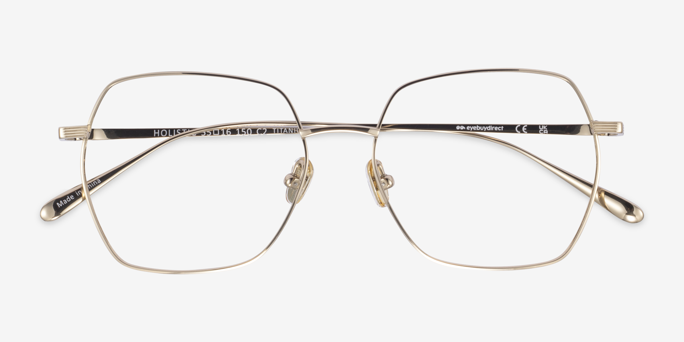 Holistic Square Gold Full Rim Eyeglasses | Eyebuydirect