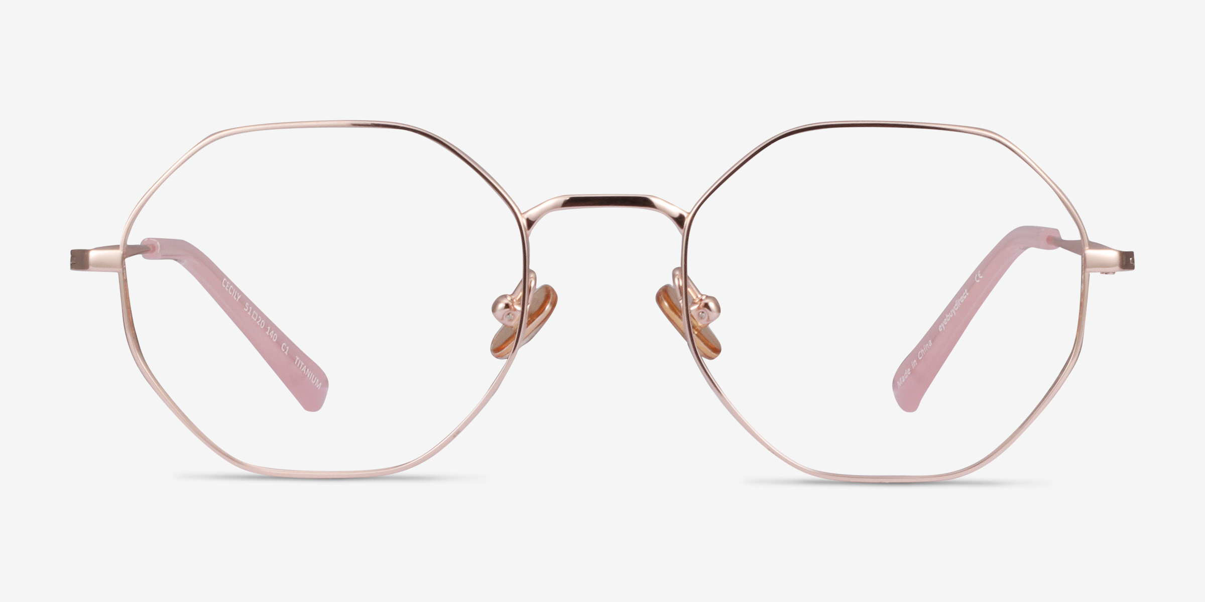 Cecily Geometric Rose Gold Glasses for Women | Eyebuydirect