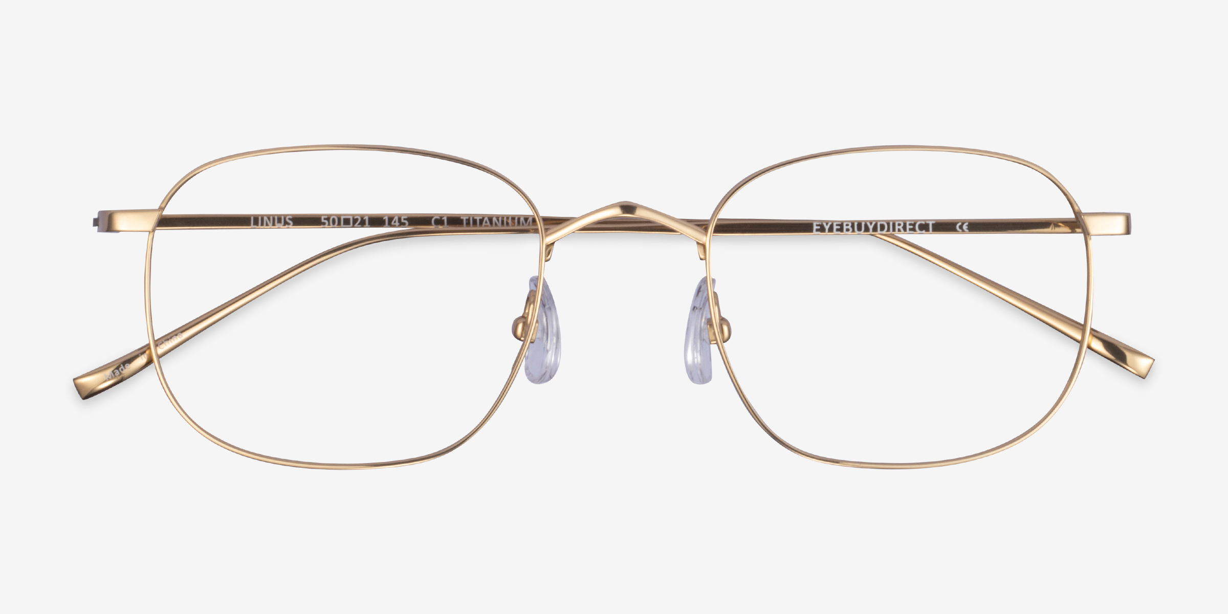 Linus Square Gold Full Rim Eyeglasses | Eyebuydirect Canada