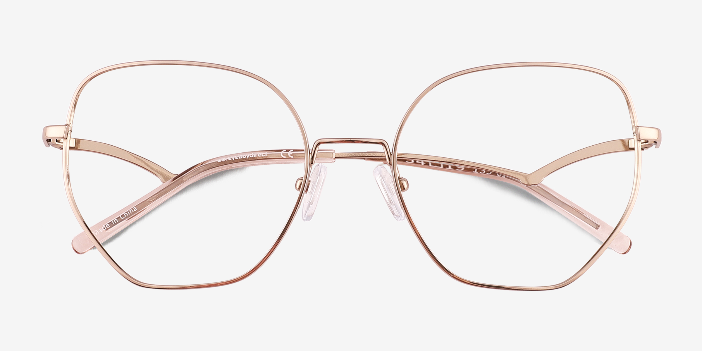 Leo Cat Eye Shiny Rose Gold Glasses for Women | Eyebuydirect