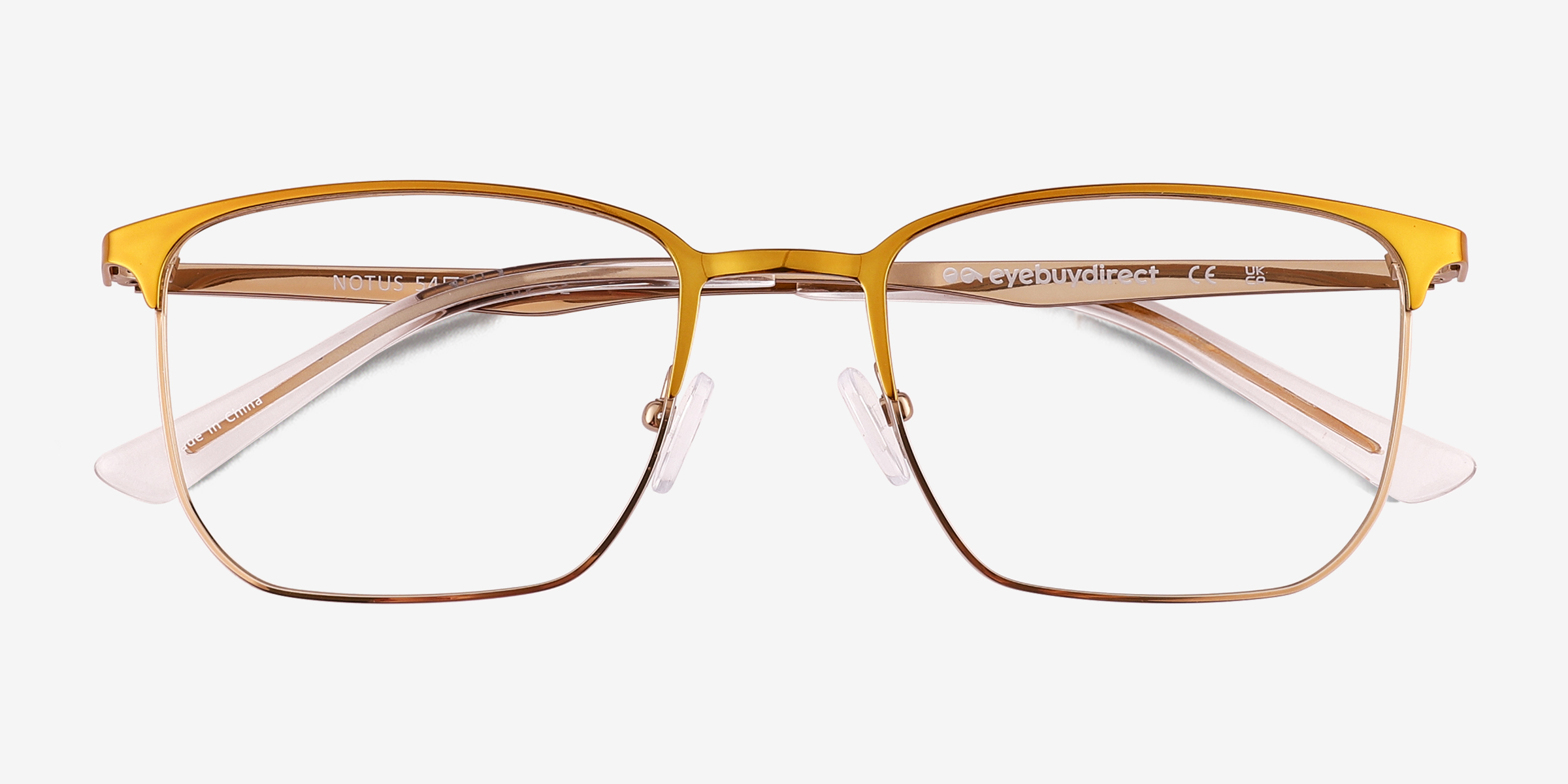 Notus Rectangle Shiny Gold Glasses for Men | Eyebuydirect