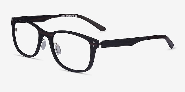 Earth Rectangle Dark Wood Full Rim Eyeglasses Eyebuydirect Canada