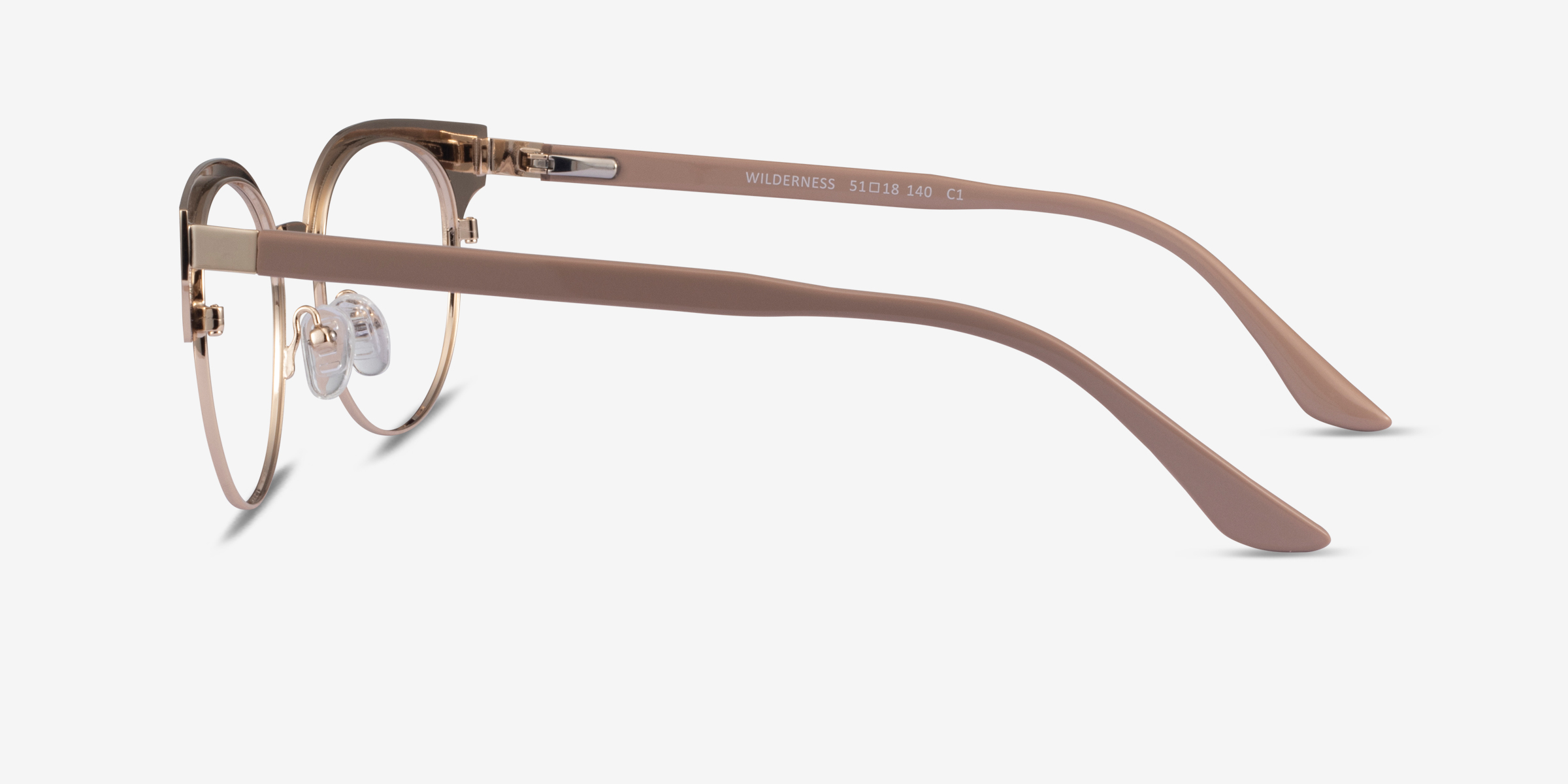 Wilderness Browline Gold Beige Glasses for Women | Eyebuydirect