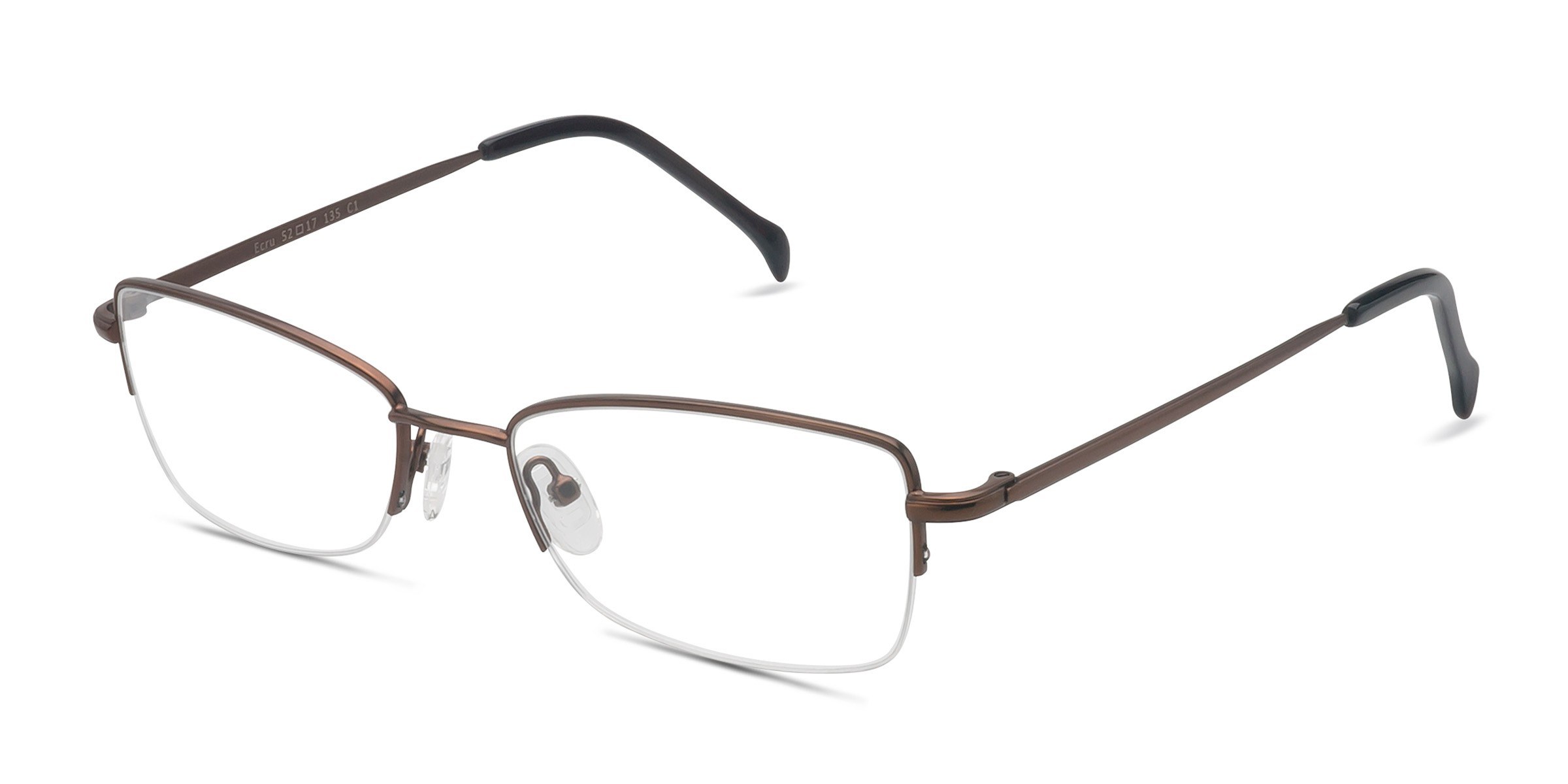Ecru Rectangle Bronze Semi Rimless Eyeglasses | Eyebuydirect