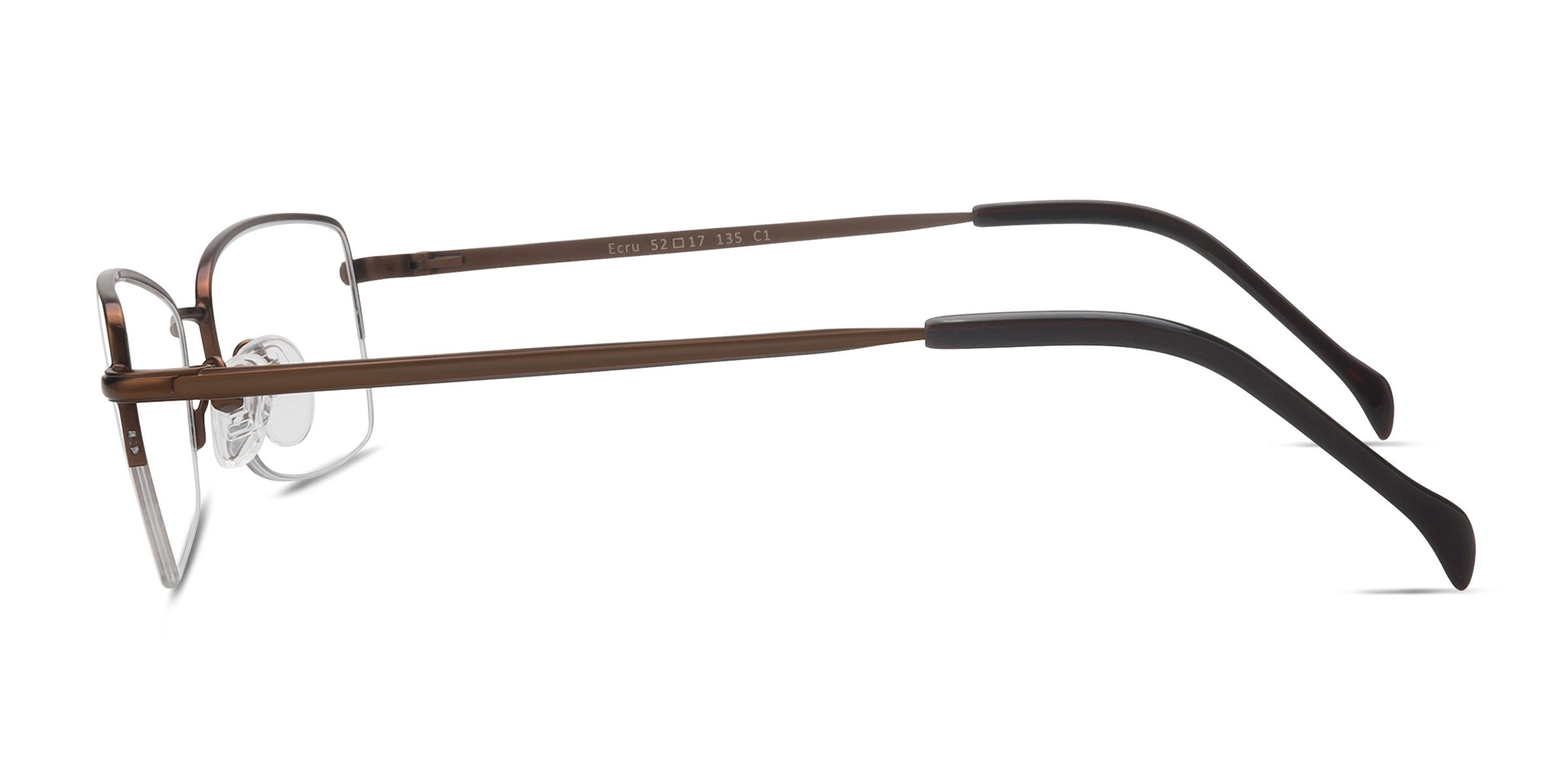 Ecru Rectangle Bronze Semi Rimless Eyeglasses | Eyebuydirect