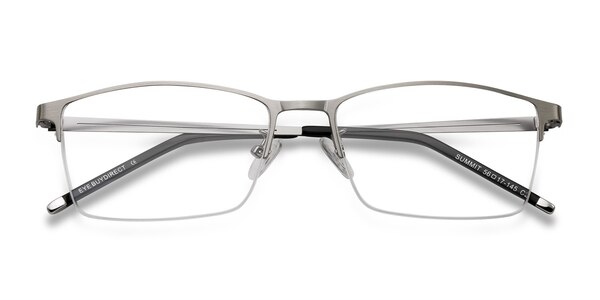 Summit Rectangle Silver Semi Rimless Eyeglasses | Eyebuydirect